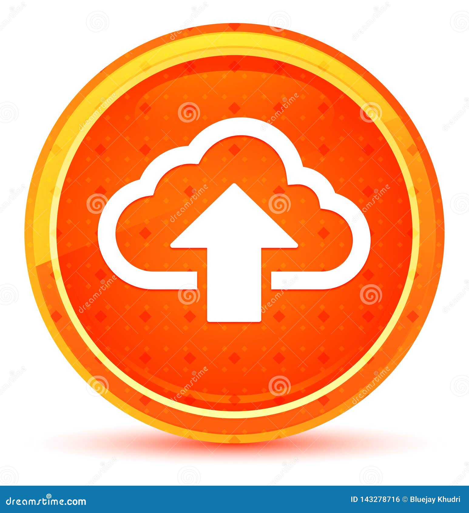 Cloud Upload Icon Natural Orange Round Button Stock Illustration ...