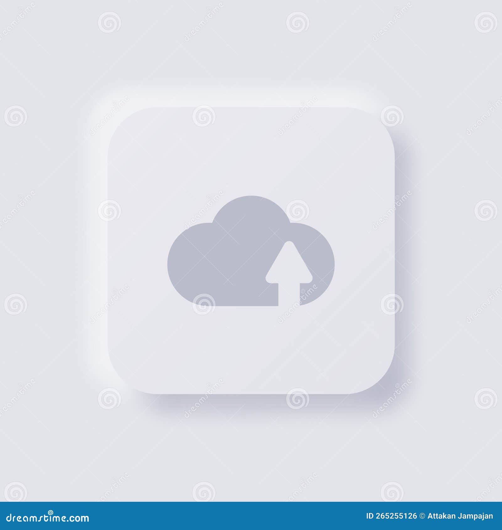 Cloud Upload Icon, White Neumorphism Soft UI Design for Web Design. Stock Vector - Illustration ...