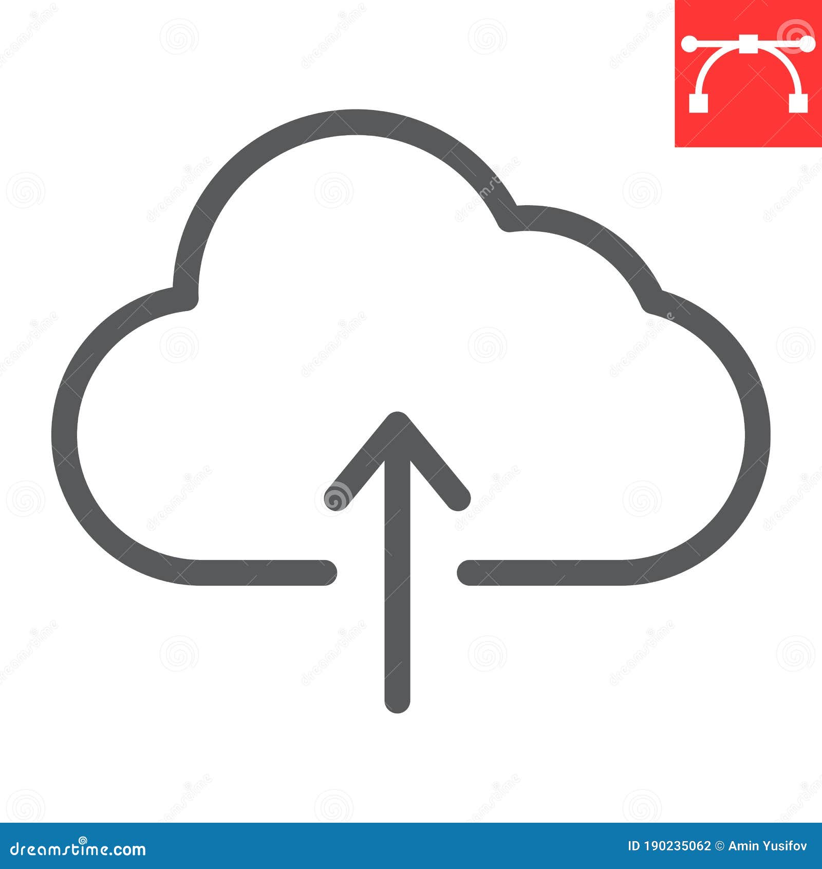 Cloud Upload Line Icon, Ui and Button, Computing Sign Vector Graphics, Editable Stroke Linear ...