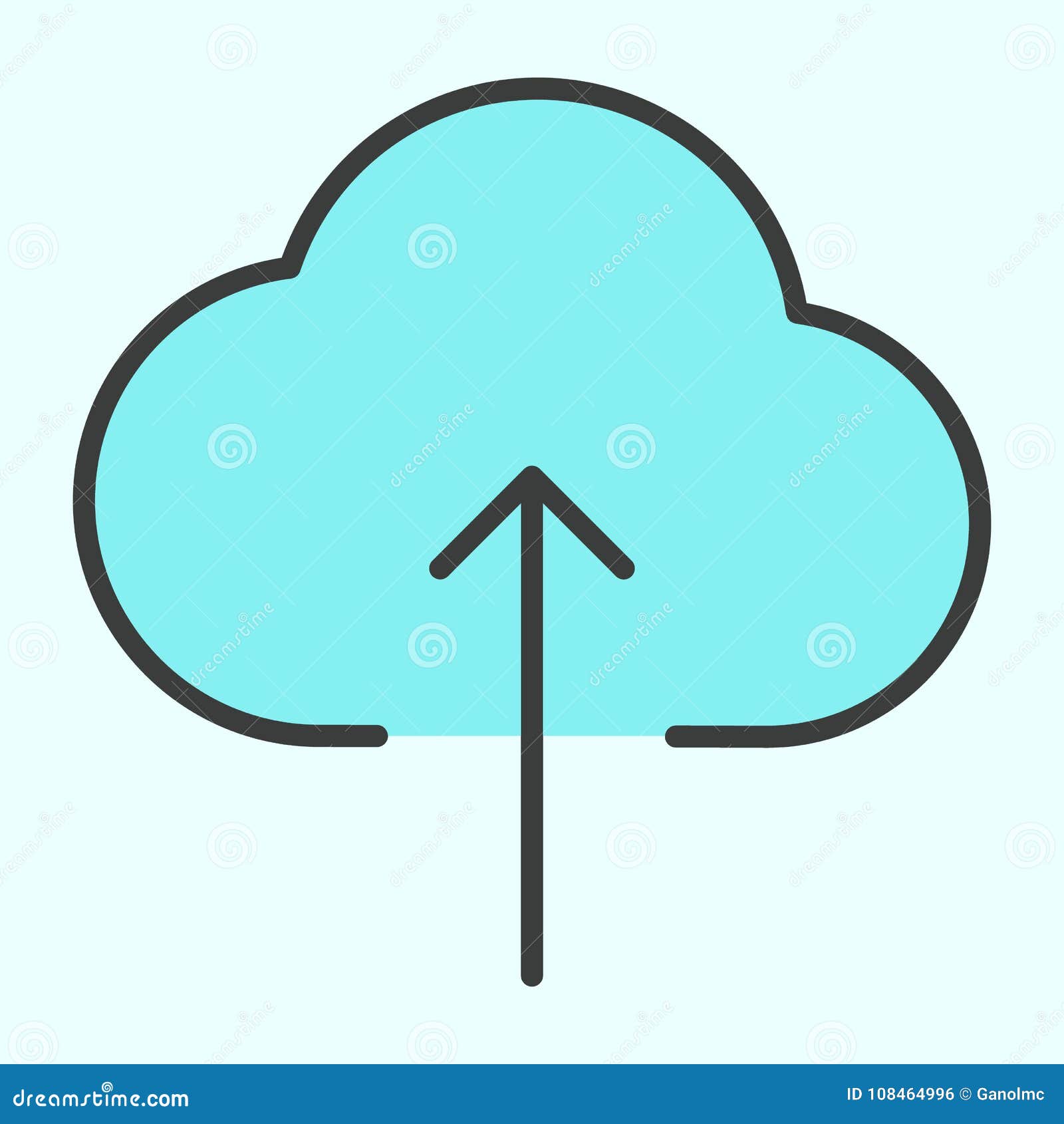 Upload Line Icon Up Load Loading Data Storage Internet Connection Computer Line Shape Vector ...