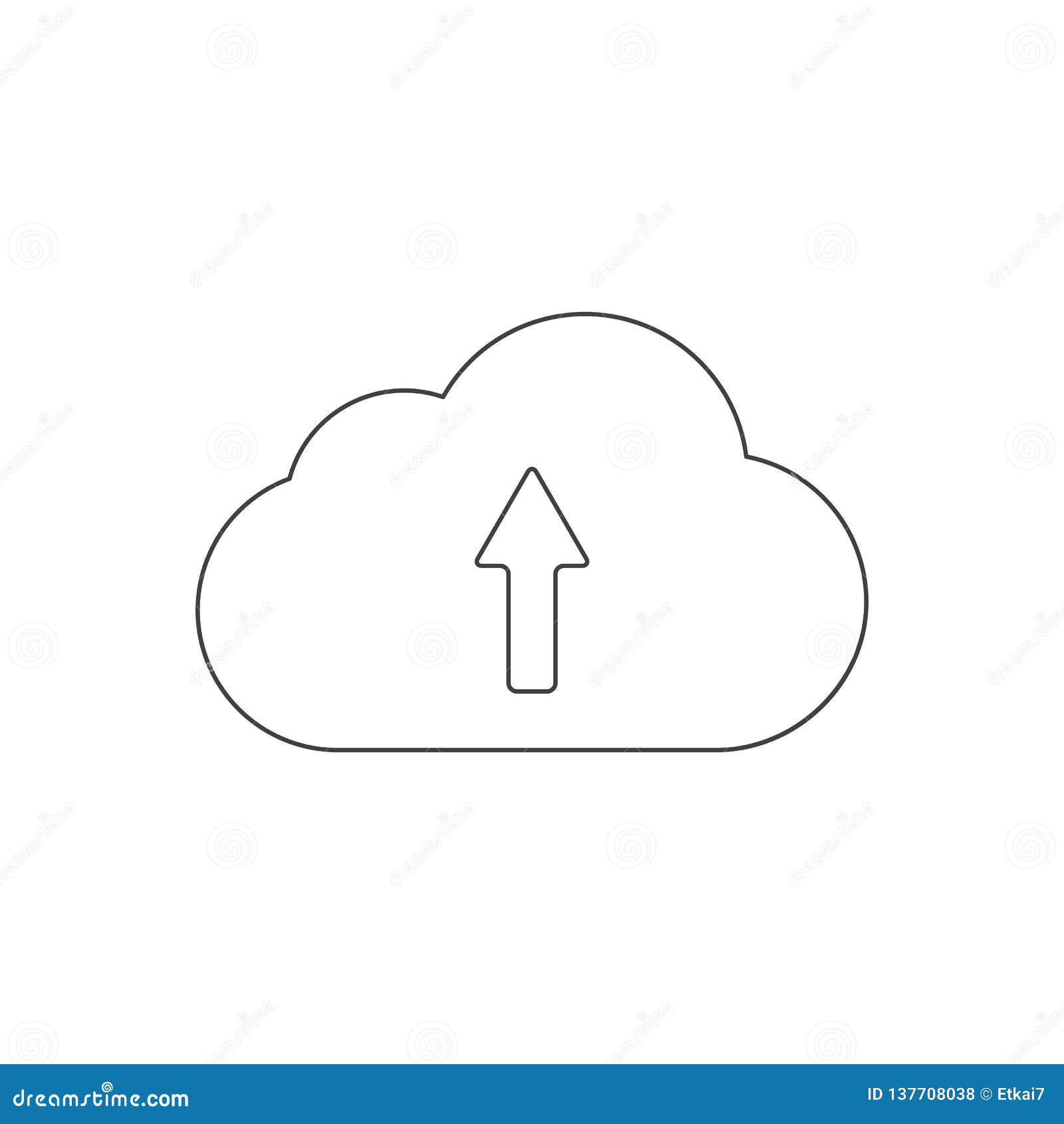 Cloud and Upload Outline Icon Vector Design Illustration Stock Vector ...