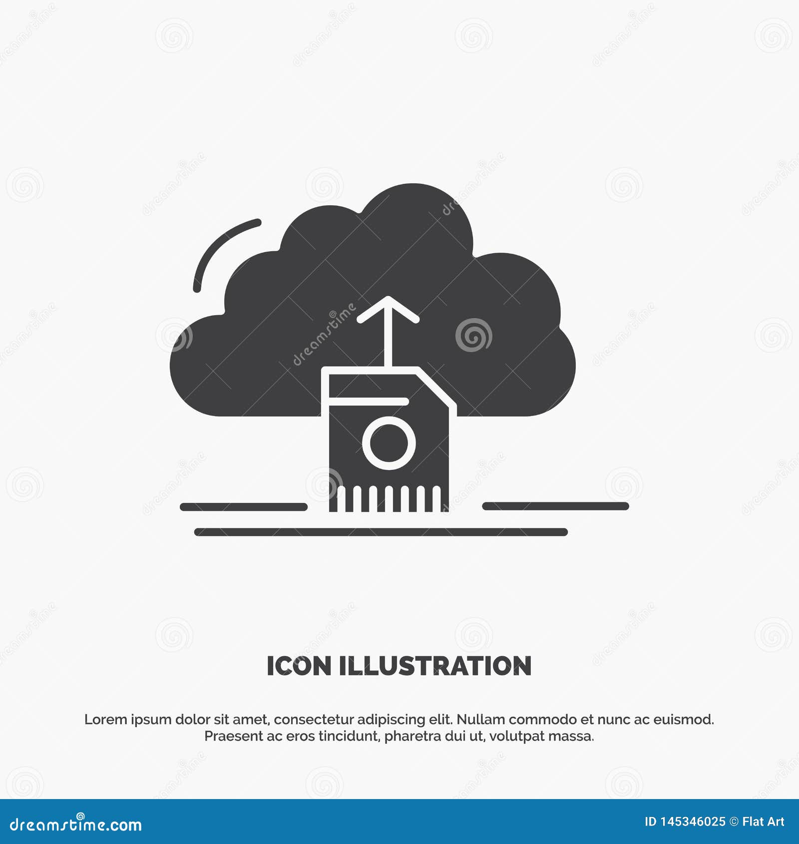 Cloud, Upload, Save, Data, Computing Icon. Glyph Vector Gray Symbol for ...