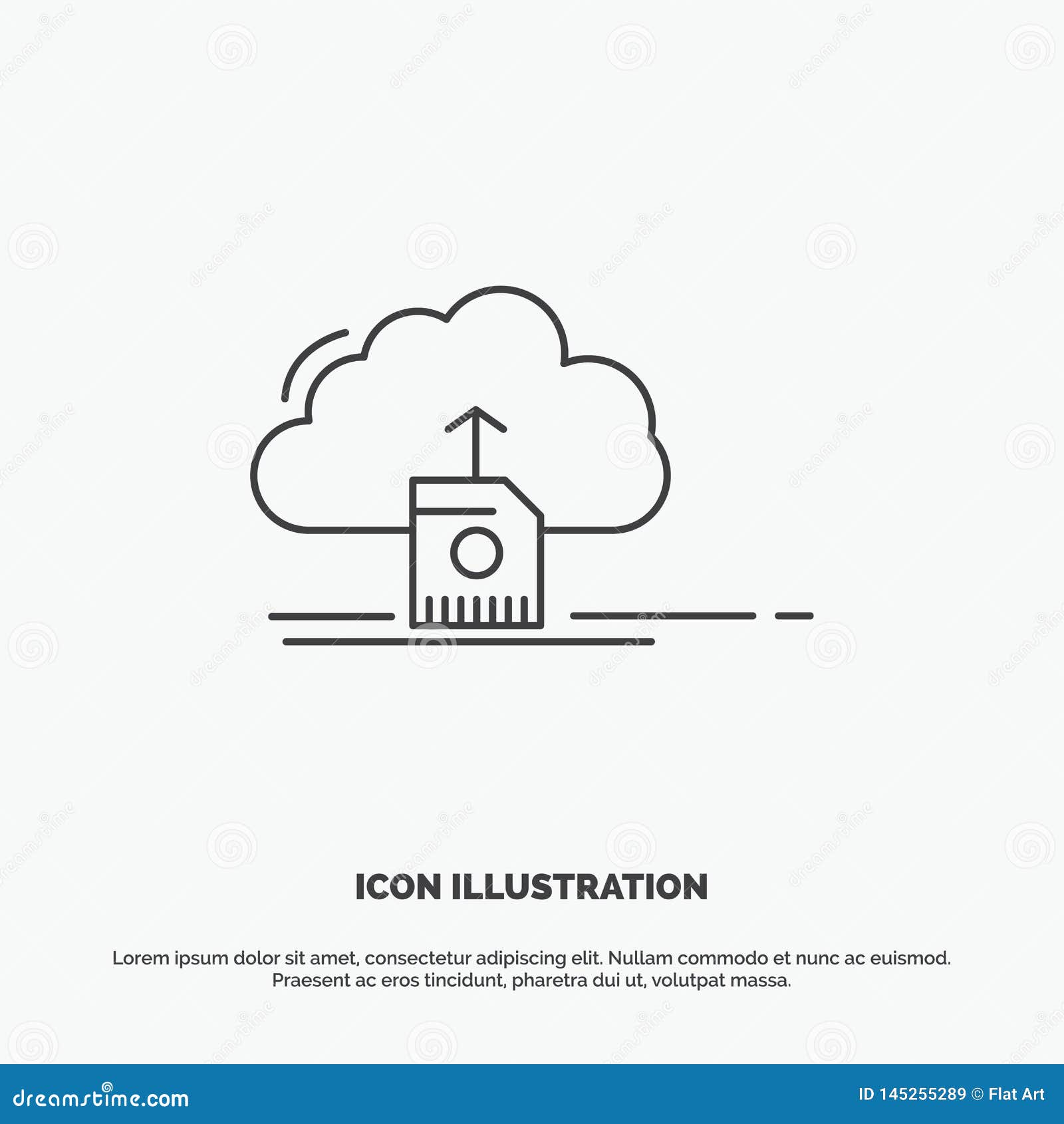 Cloud Upload Save Data Computing Icon Line Vector Gray Symbol For Ui And Ux Website Or
