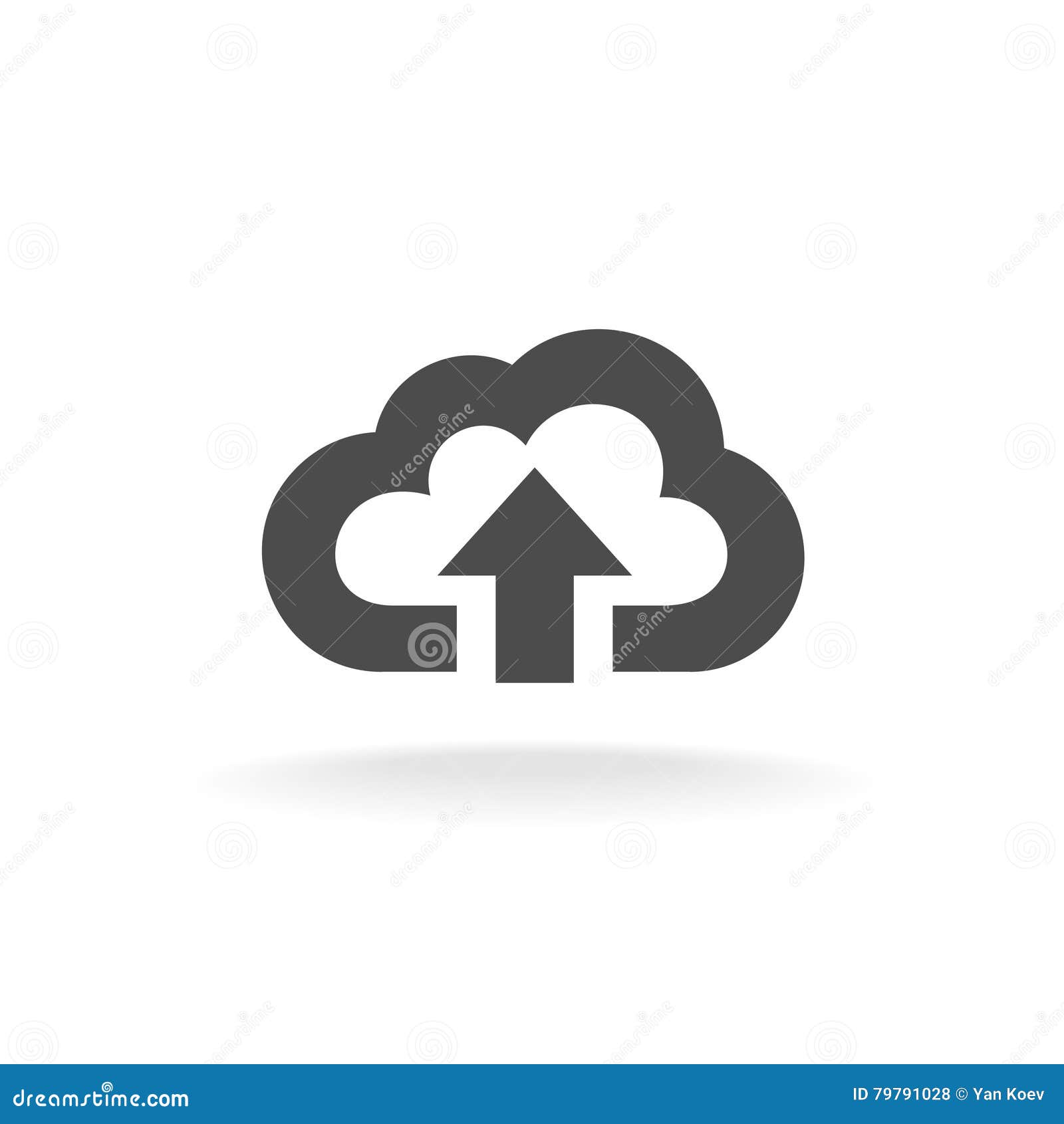Cloud Upload Symbol. Black Wide Outline Style Icon Stock Vector ...