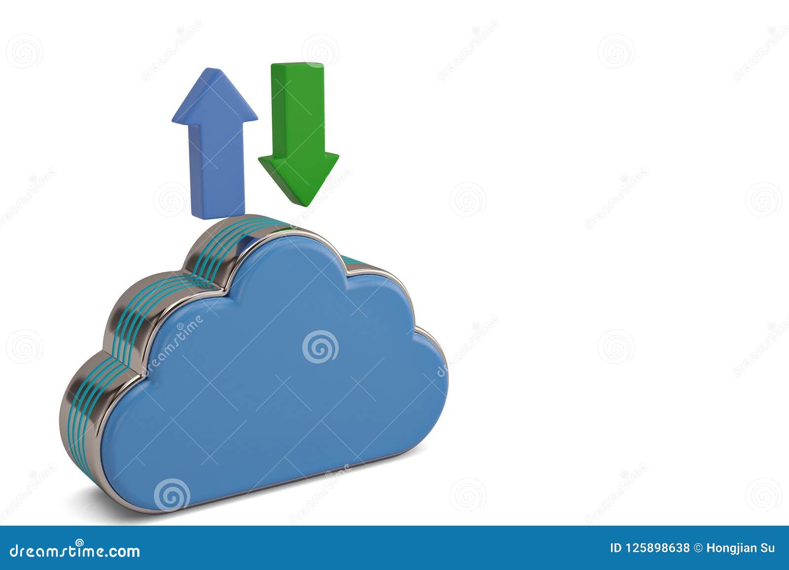 Cloud Uploading Icon on White Background.3D Illustration. Stock ... Cloud Uploading Icon on White Background.3D Illustration. Stock ...