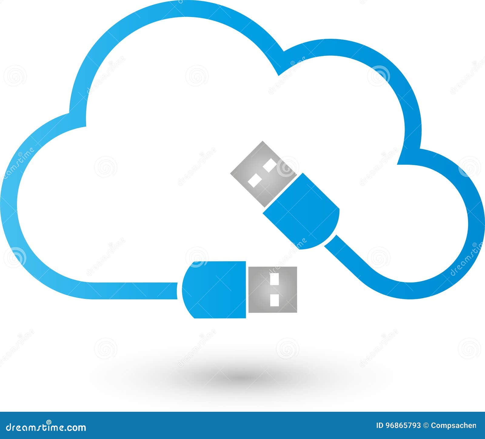 Cloud and USB Plug, Internet and Connections Logo Stock Vector ...