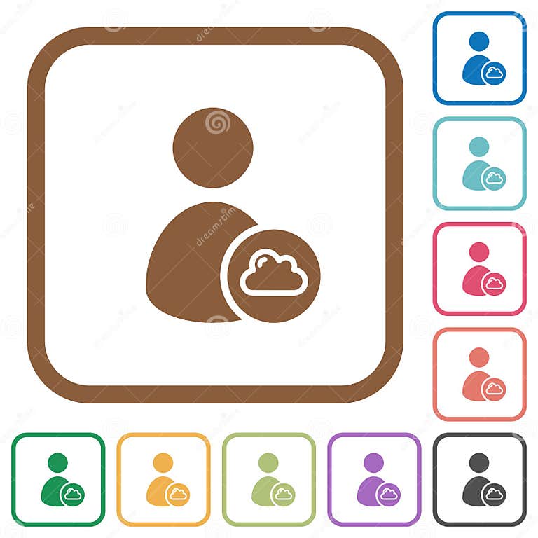 Cloud User Account Management Simple Icons Stock Vector - Illustration ...