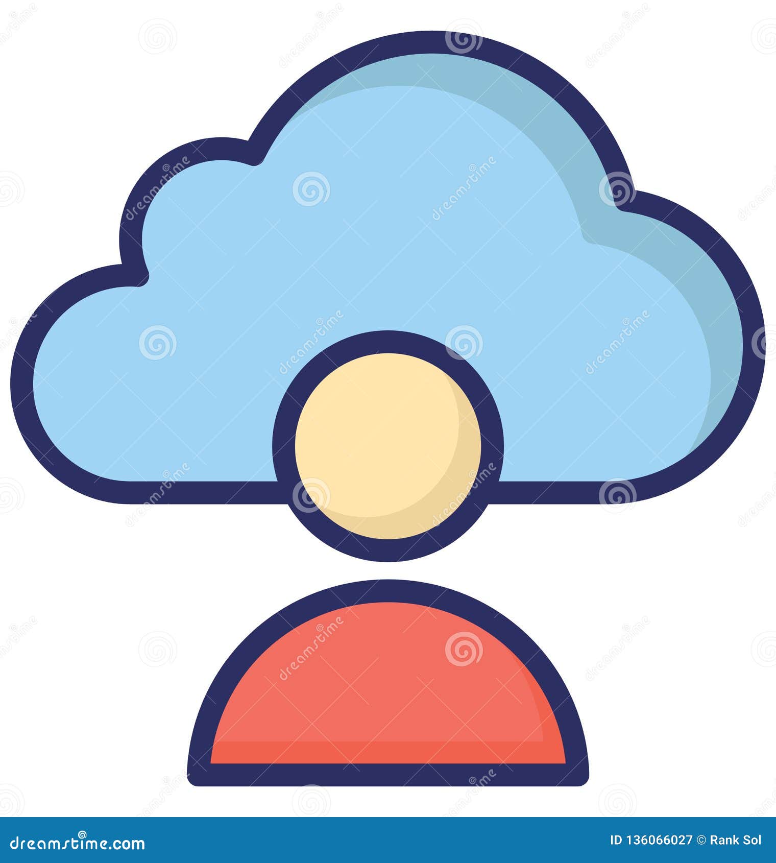 Cloud User Isolated Vector Icon that Can Easily Modify or Edit. Stock ...