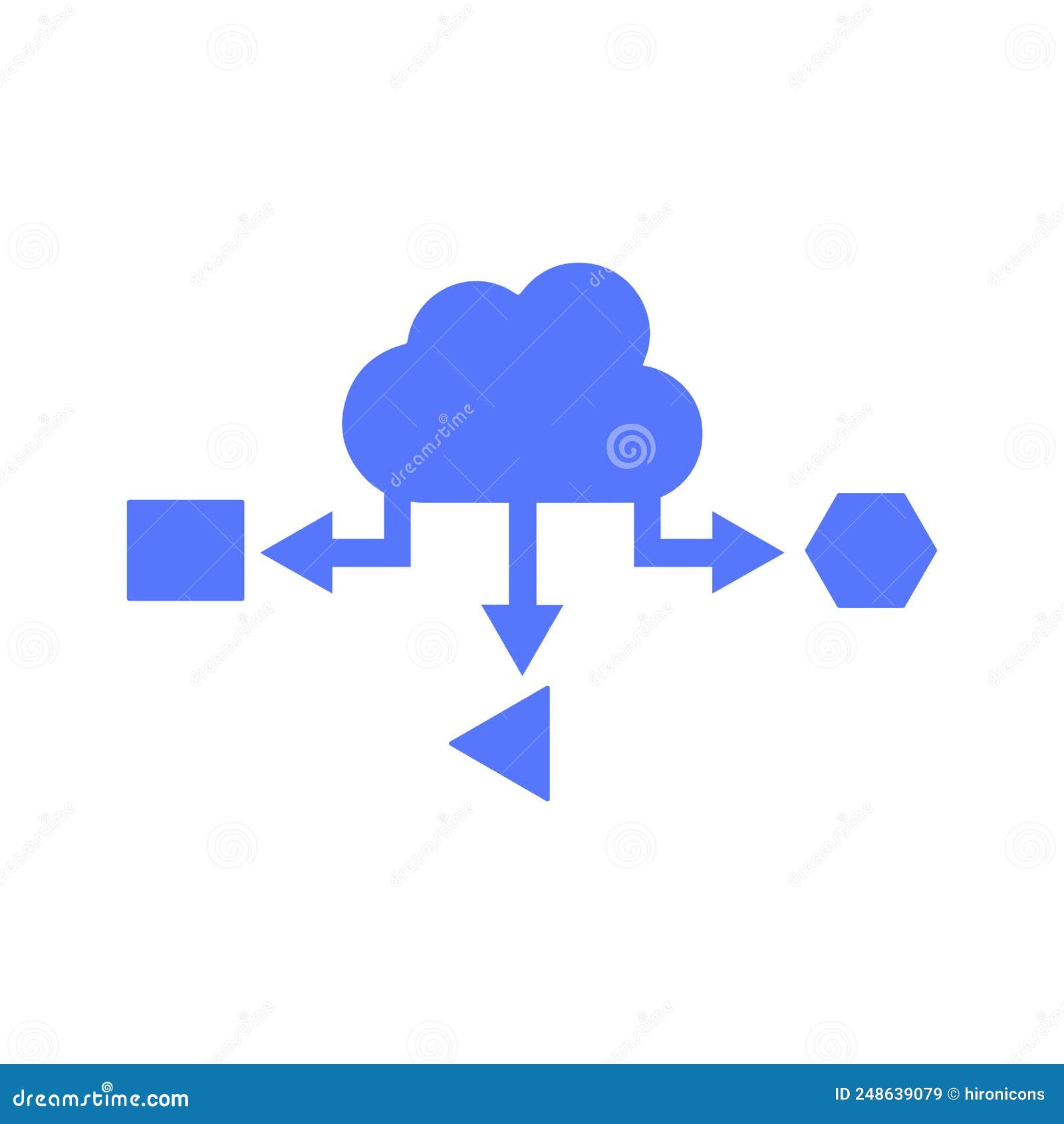 Cloud, Variety, Big Data Icon. Blue Color Design Stock Illustration ...