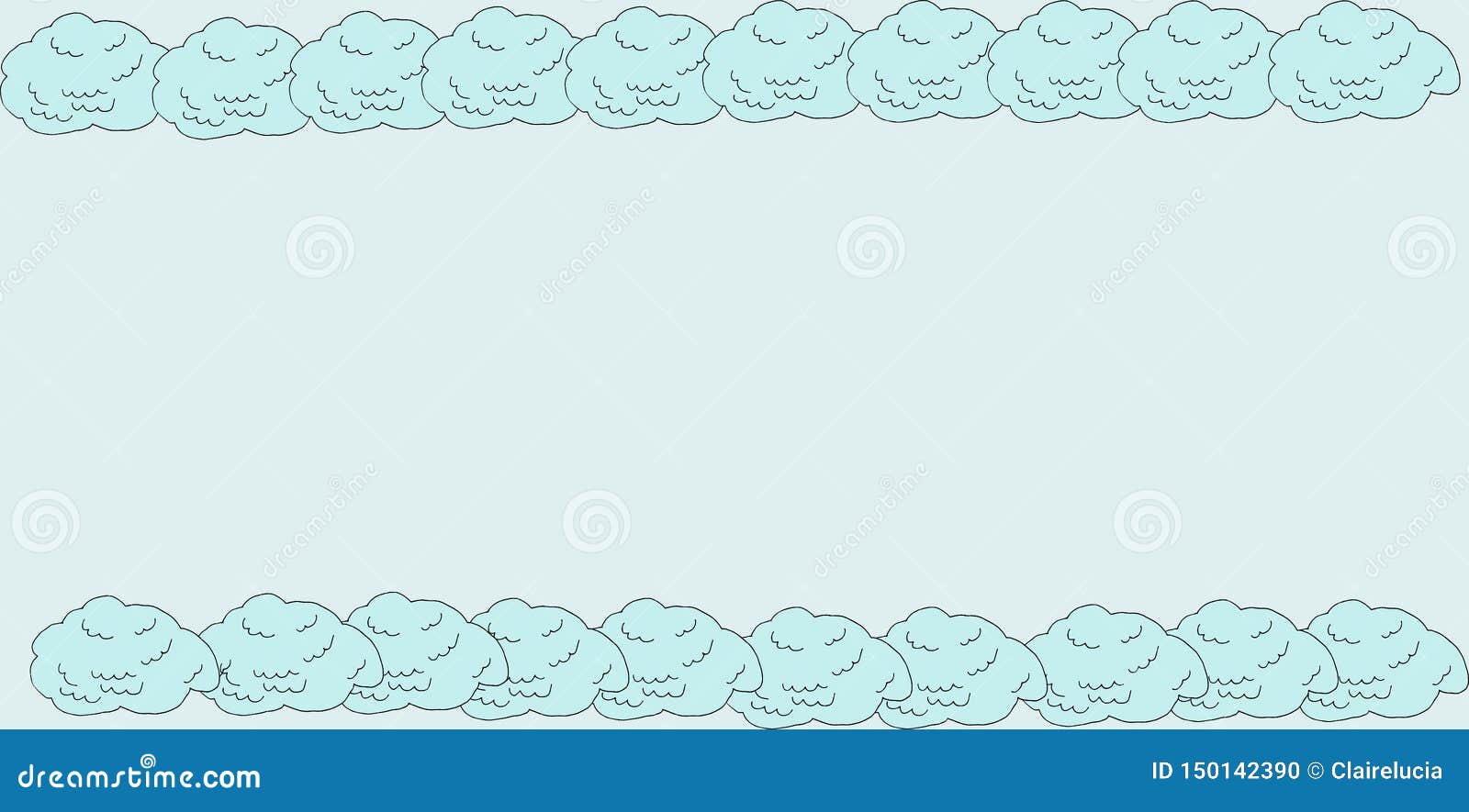 Cloud Vector on Blue Isolated Background. Stylish Design with Flat ...