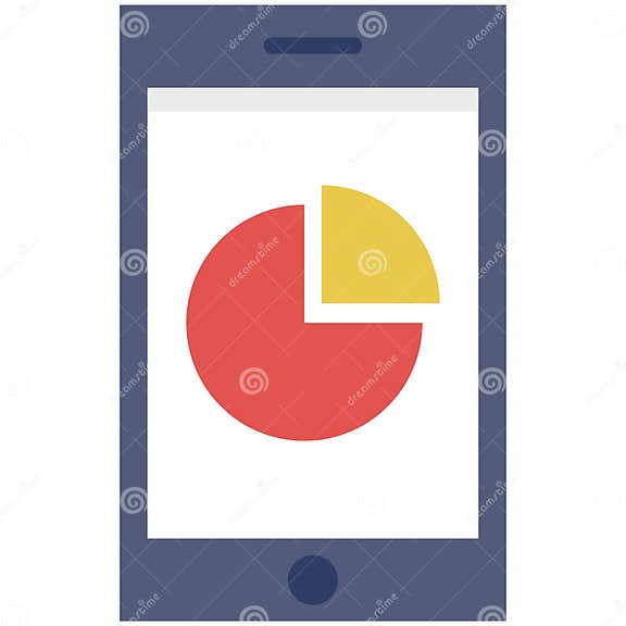 Mobile Pie Chart Vector Icon that Can Easily Modify or Edit Stock ...
