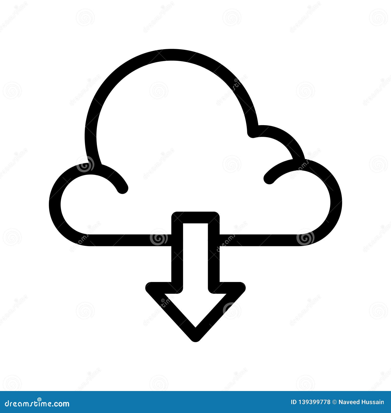 Cloud Thin Line Vector Icon Stock Illustration - Illustration of ...