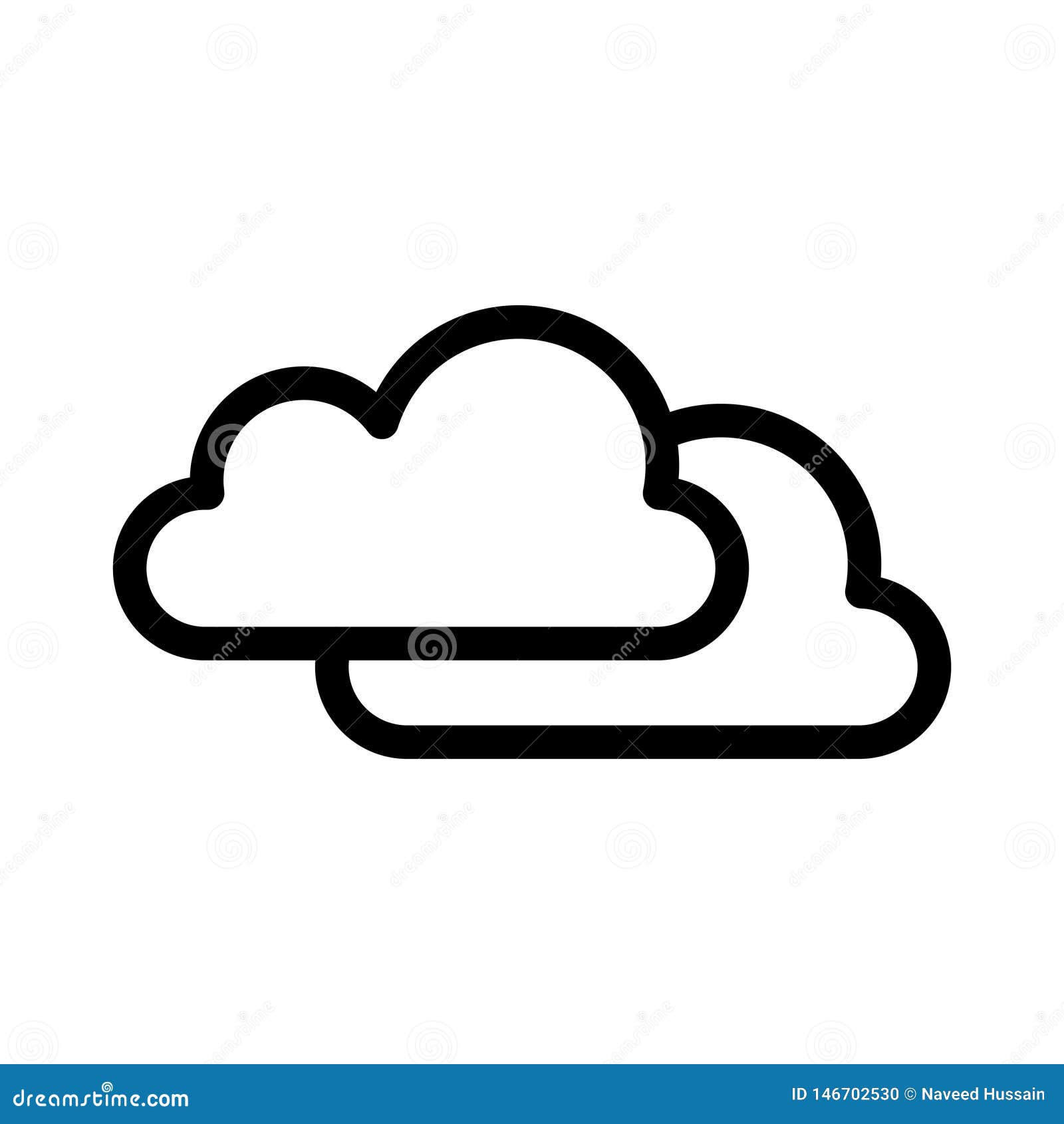 Cloud Thin Line Vector Icon Stock Vector - Illustration of cloud ...