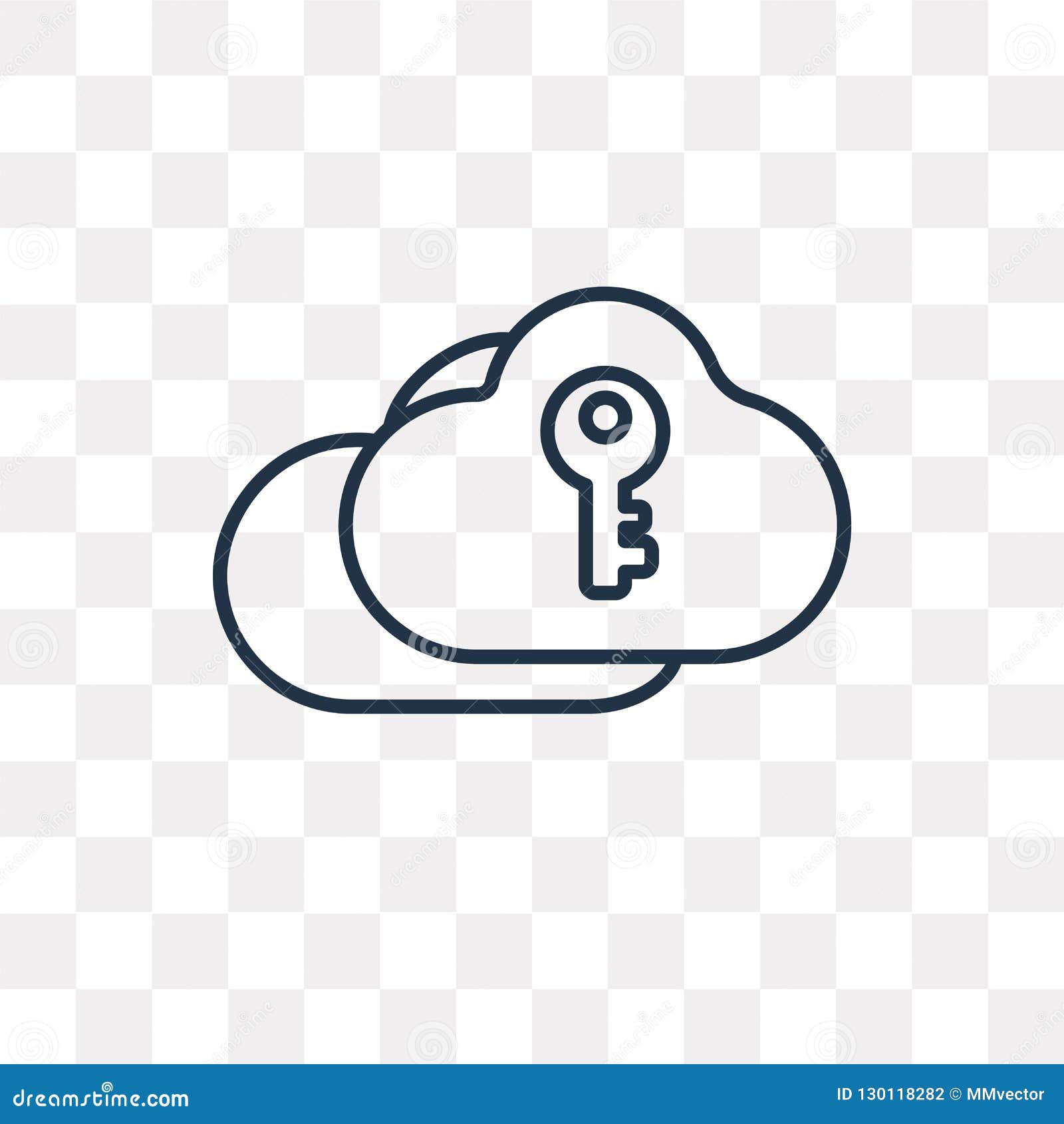 Cloud Vector Icon Isolated on Transparent Background, Linear Cloud ...