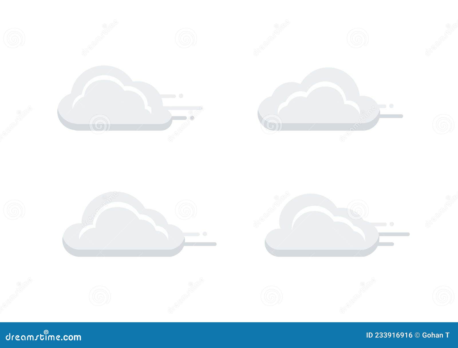 Cloud Vector Isolated on White Background Ep167 Stock Vector ...