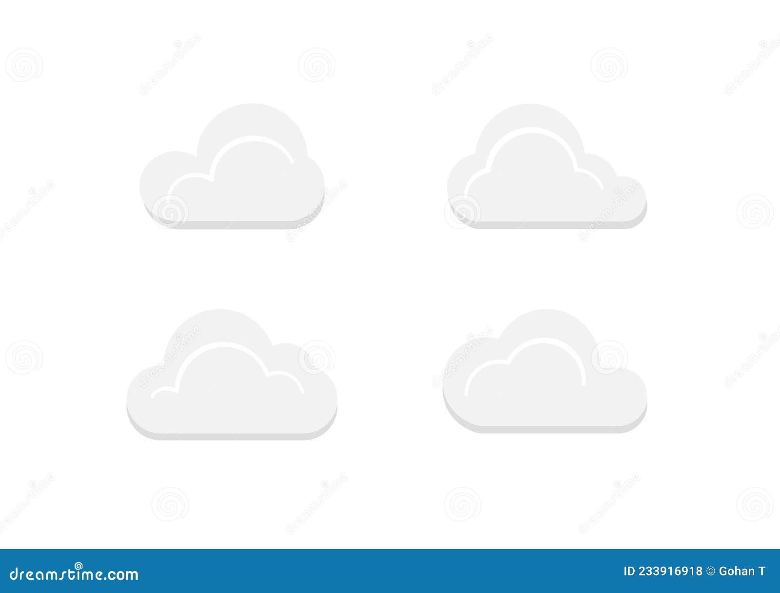 Cloud Vector Isolated on White Background Ep163 Stock Illustration ...