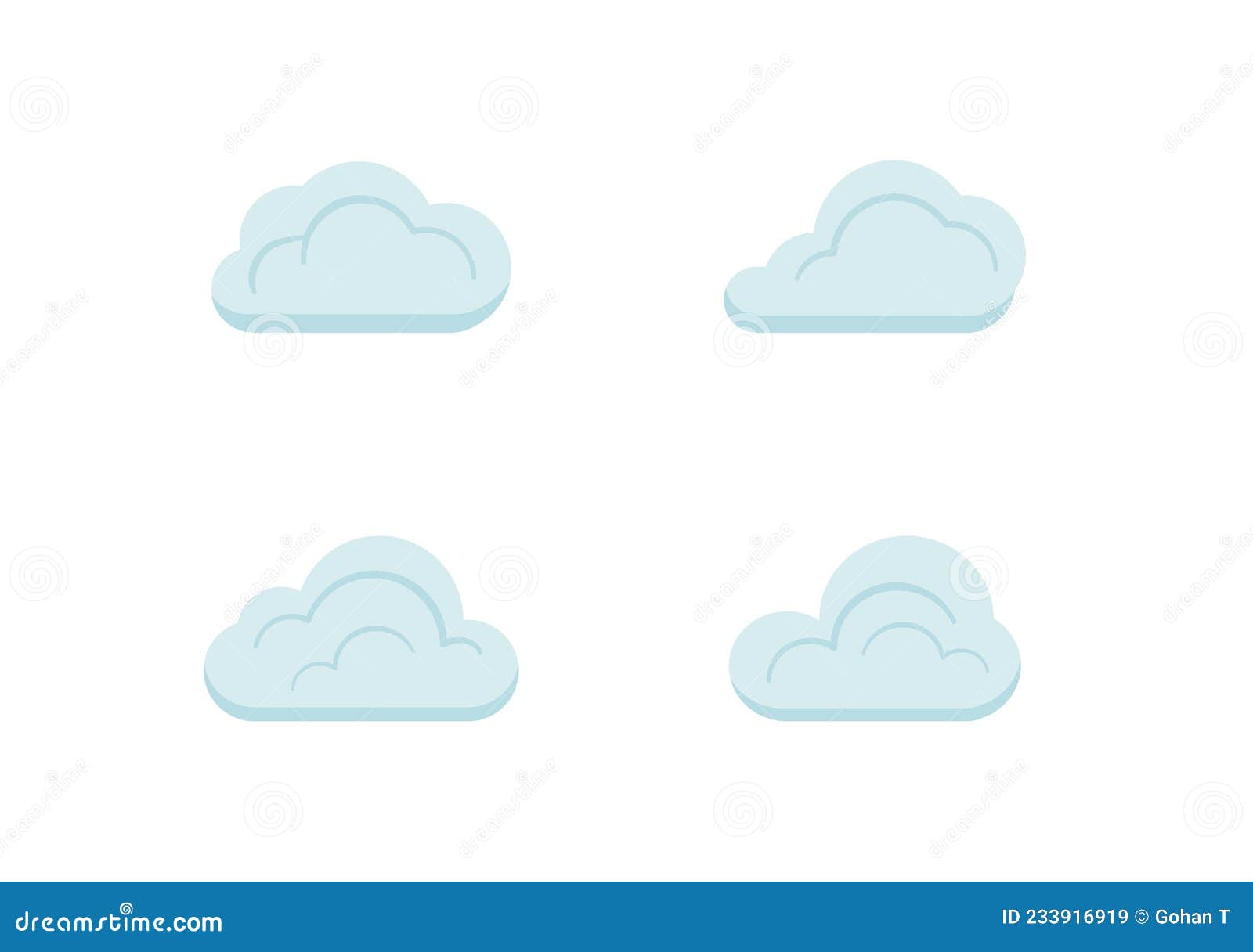 Cloud Vector Isolated on White Background Ep164 Stock Vector ...