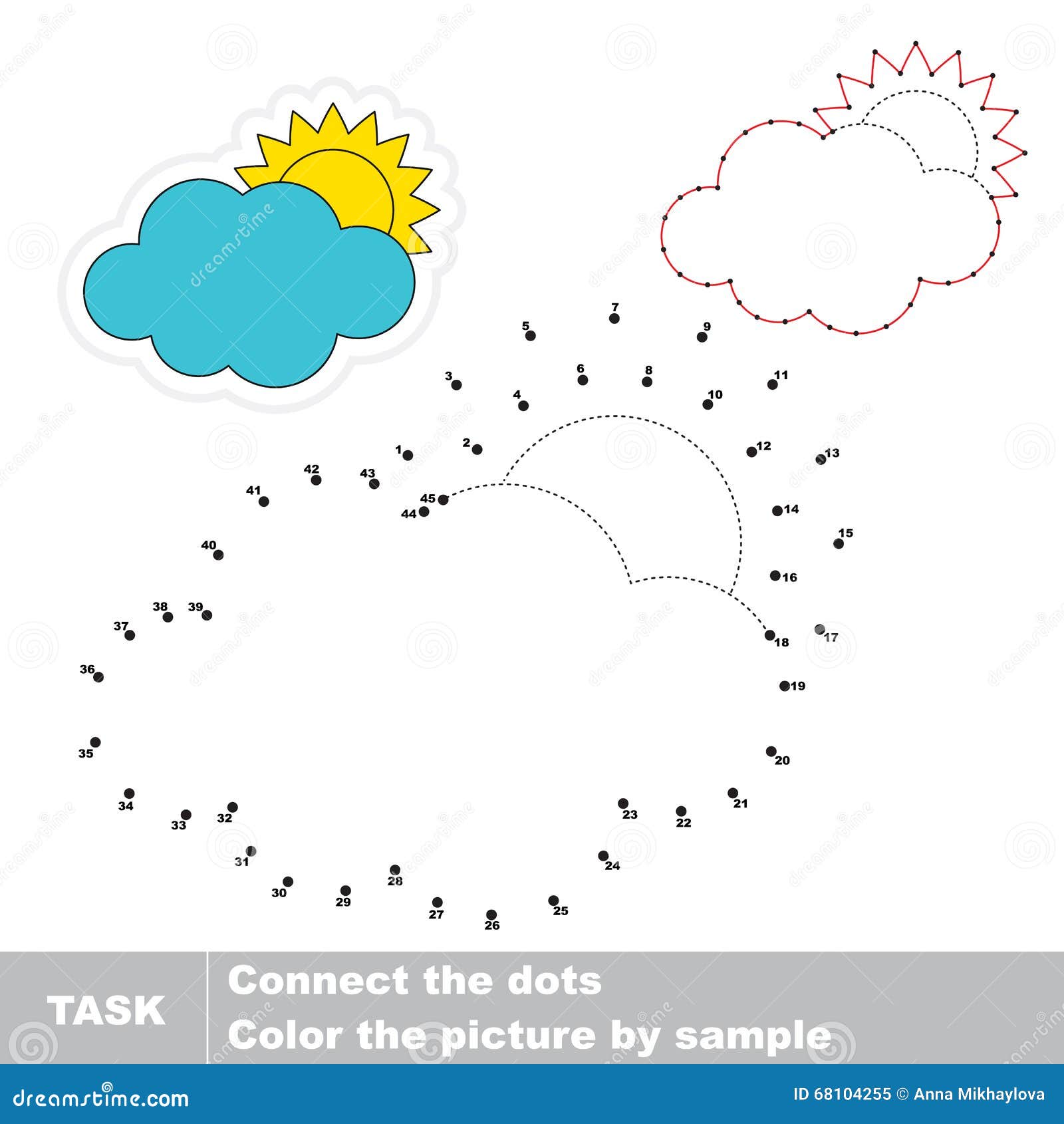 Cloud. Vector Numbers Game. Stock Vector - Illustration of child ...