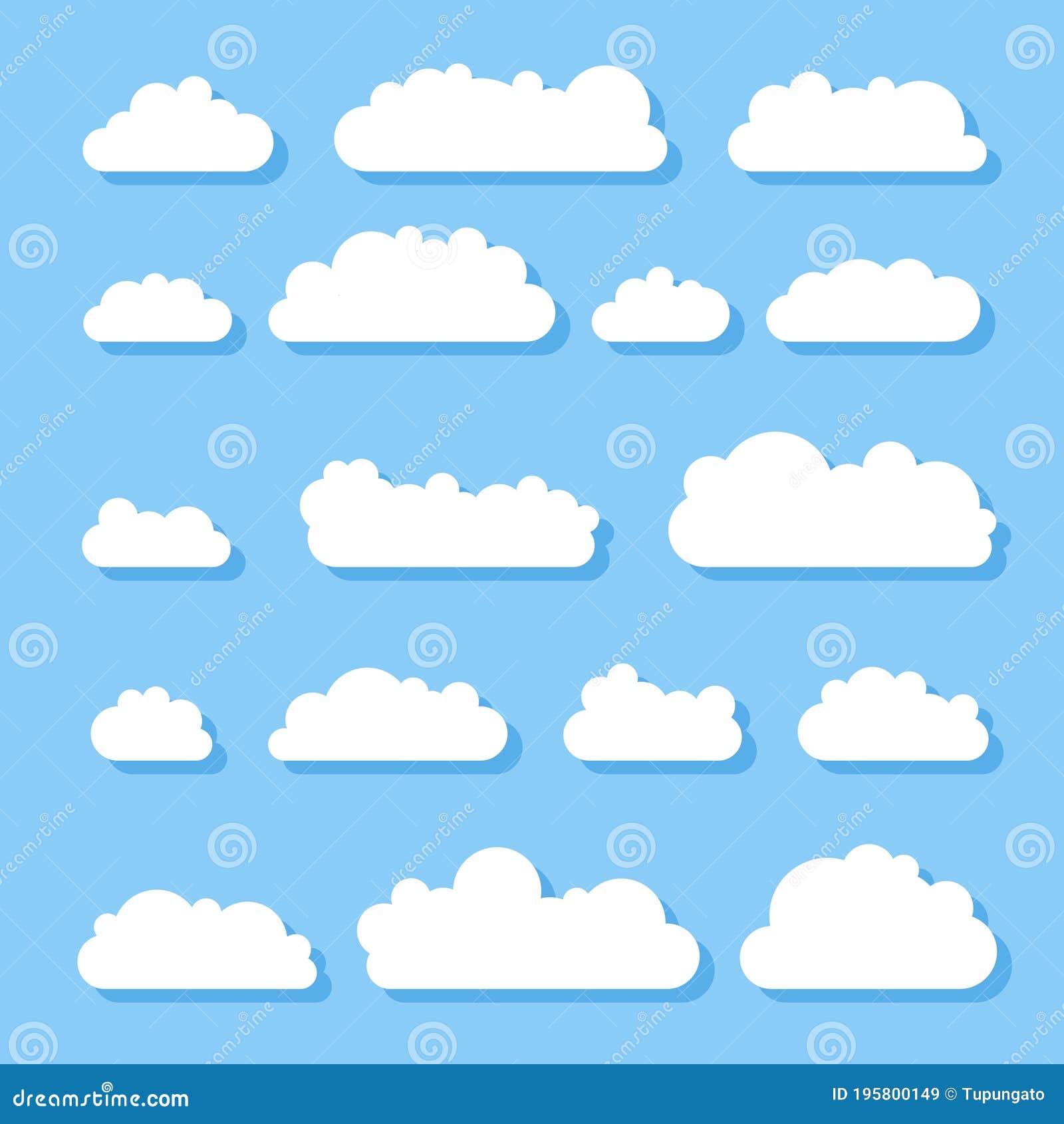 Cloud vector set stock vector. Illustration of vector - 195800149