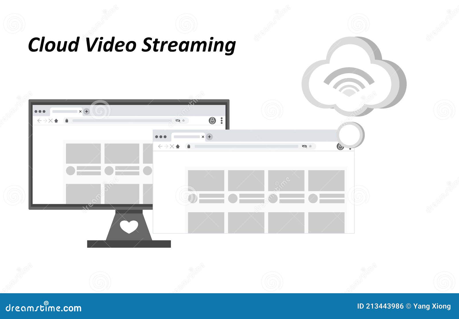 Cloud Video Streaming Service for Entertainment. Stock Vector ...
