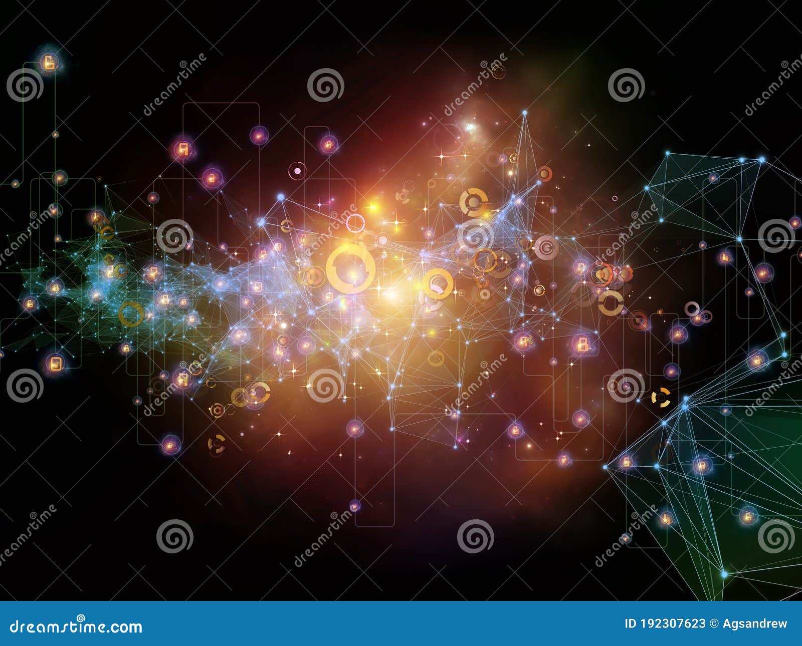 Cloud of Virtual Network stock illustration. Illustration of technology ...