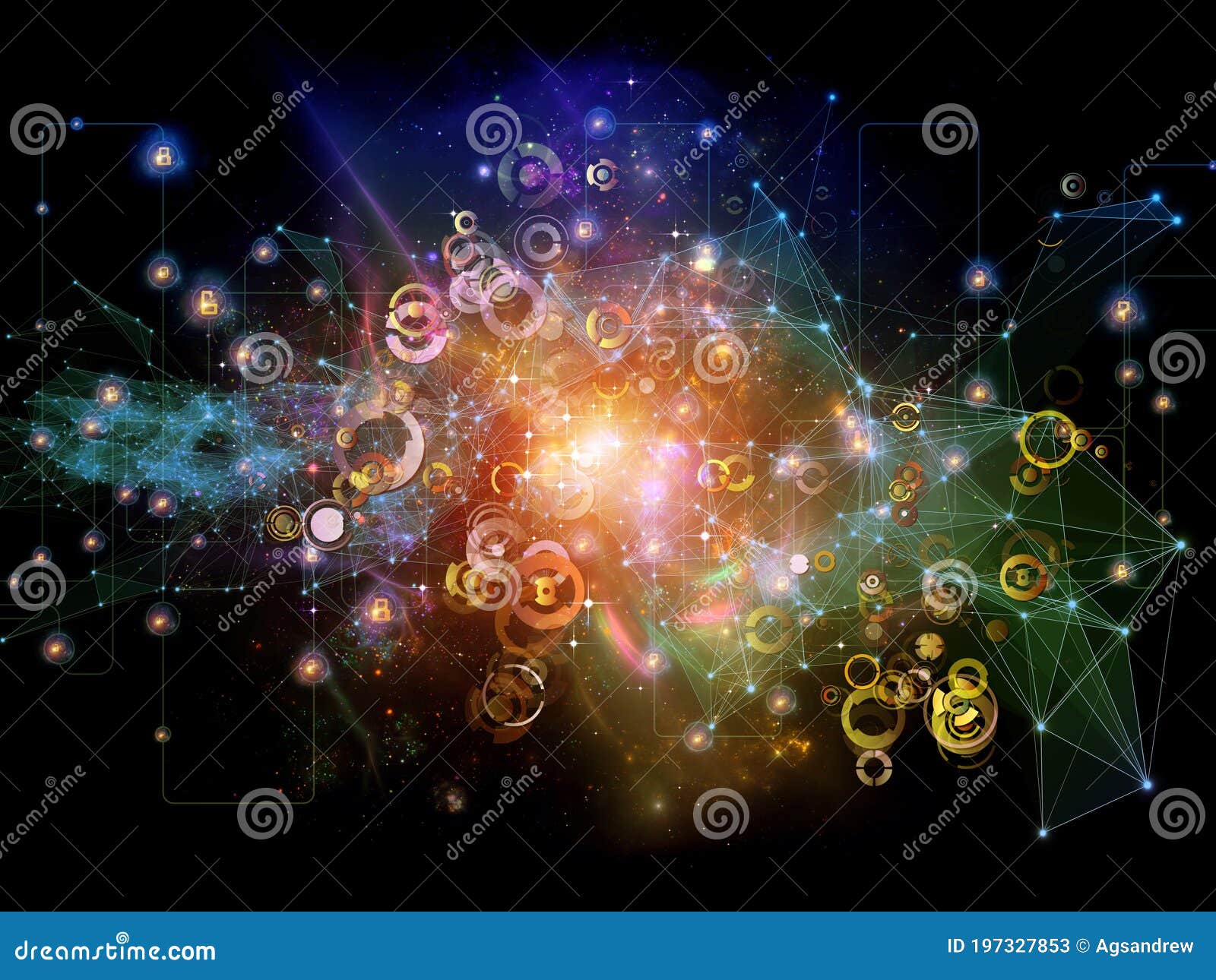 Cloud of Virtual Network stock illustration. Illustration of technology ...