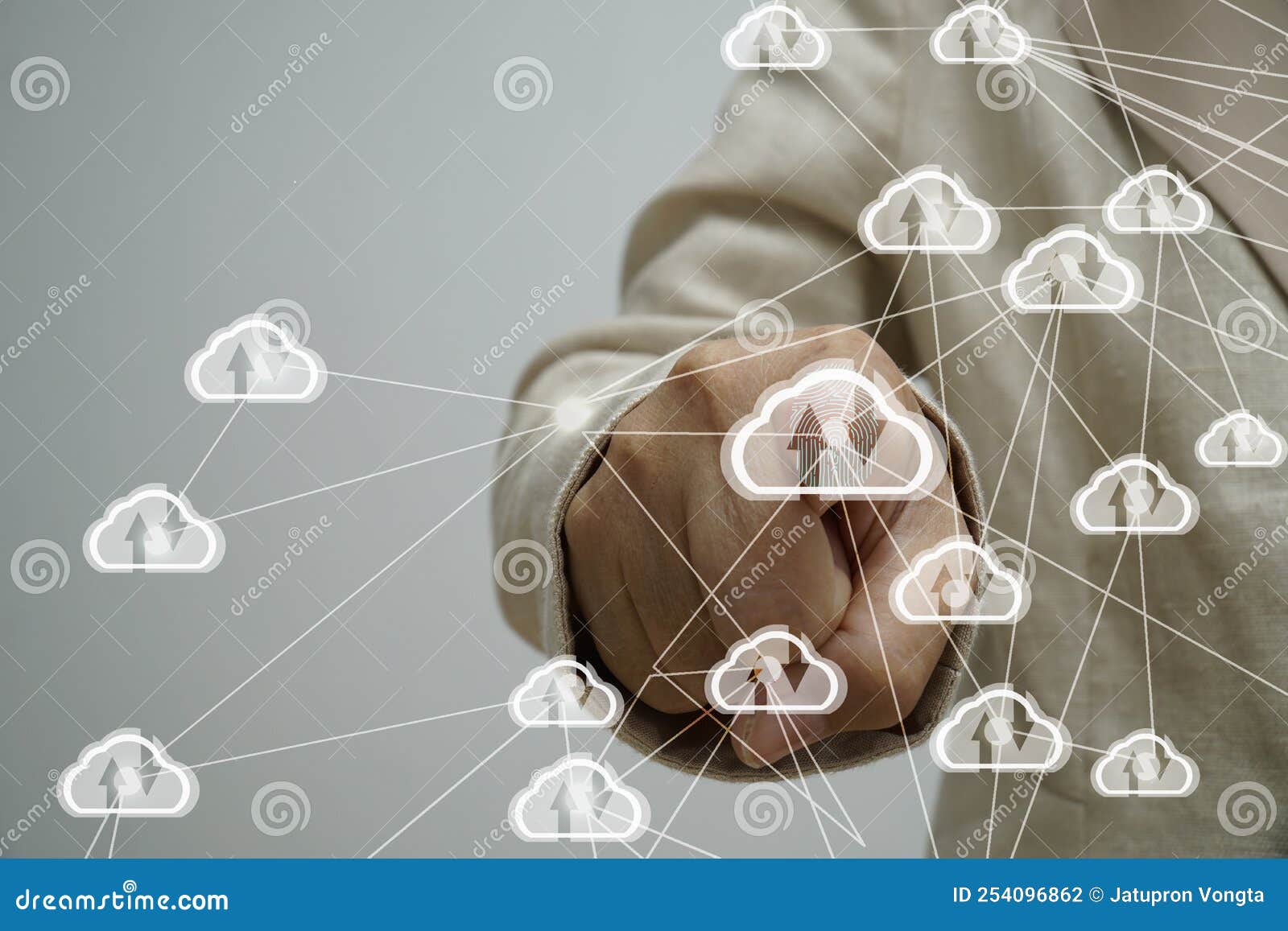 The Cloud Virtual Screen, Online Storage Concept Stock Photo - Image of ...