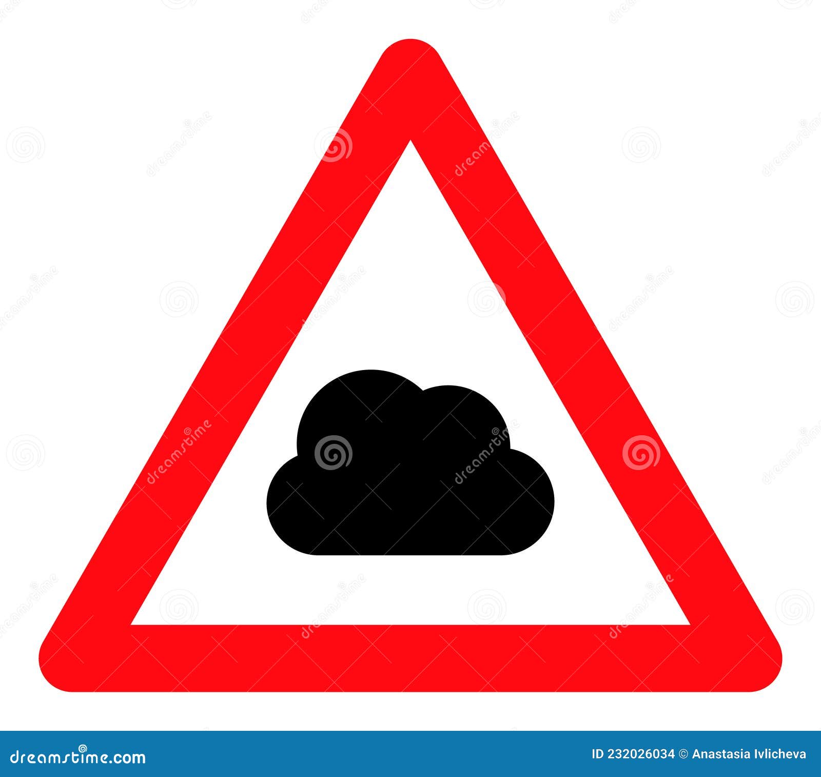 Cloud Warning - Raster Icon Illustration Stock Illustration ...