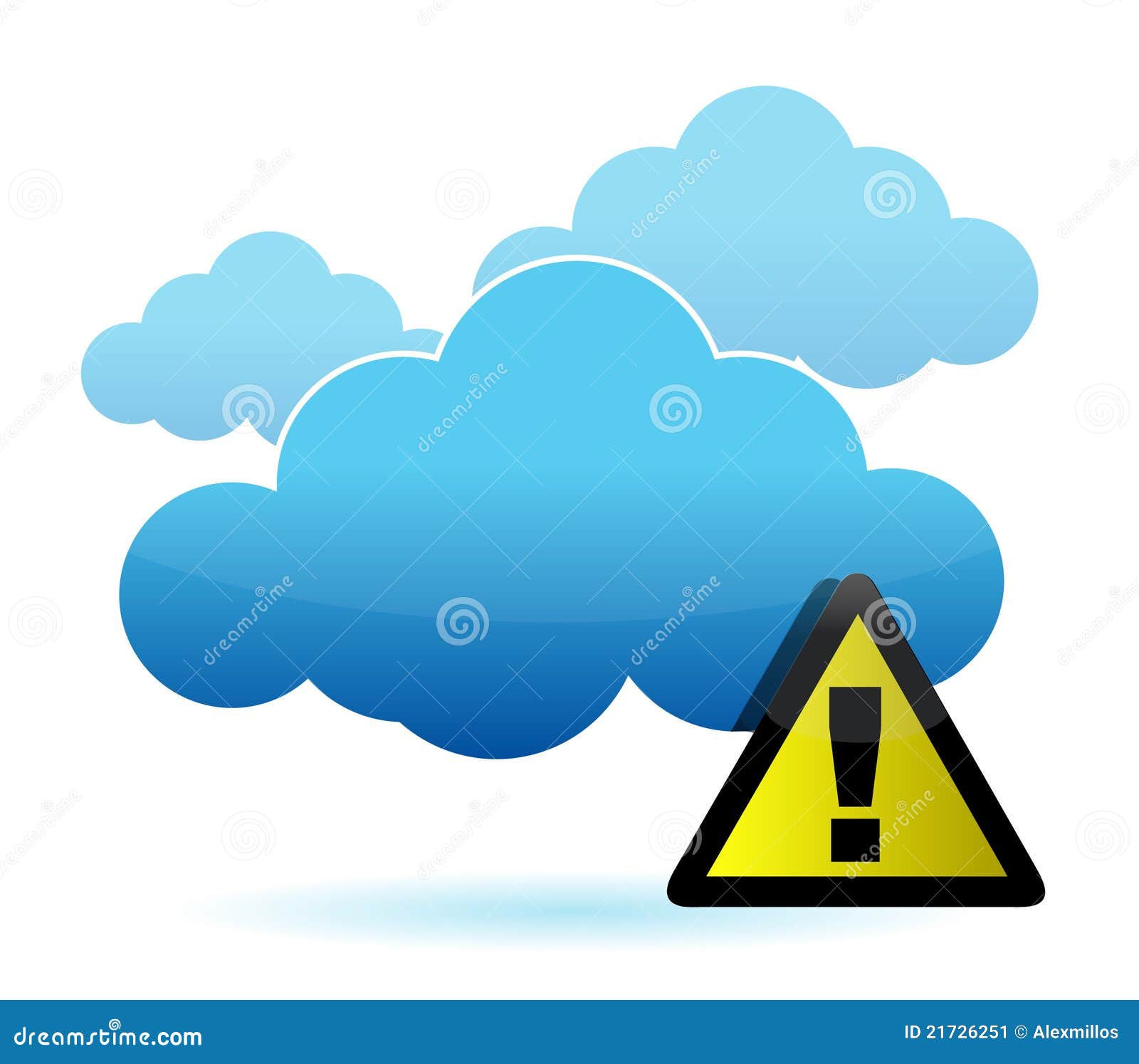 Cloud with Warning Sign Illustration Stock Vector - Illustration of ...