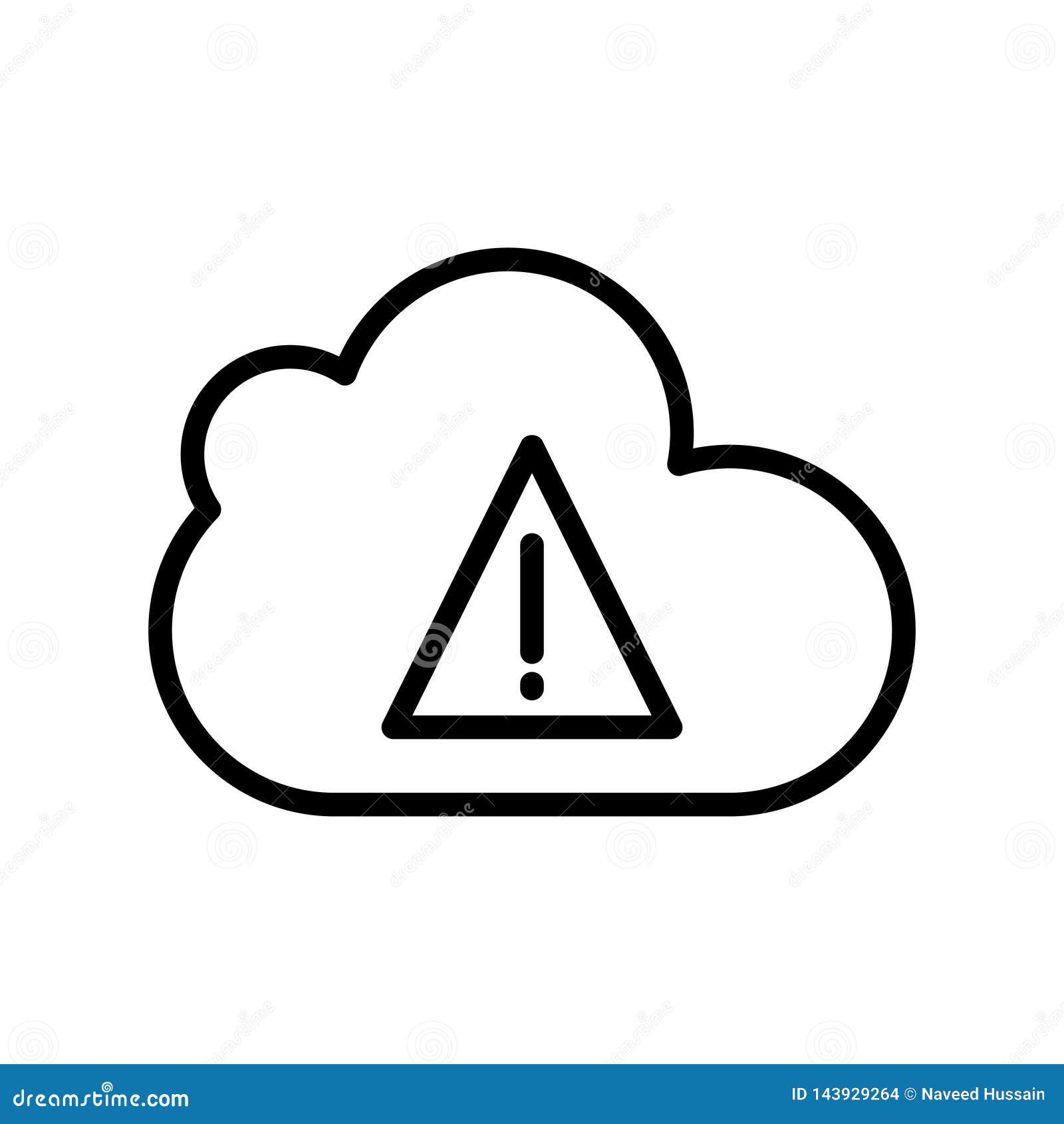 Cloud Warning Thin Line Vector Icon Stock Vector - Illustration of ...