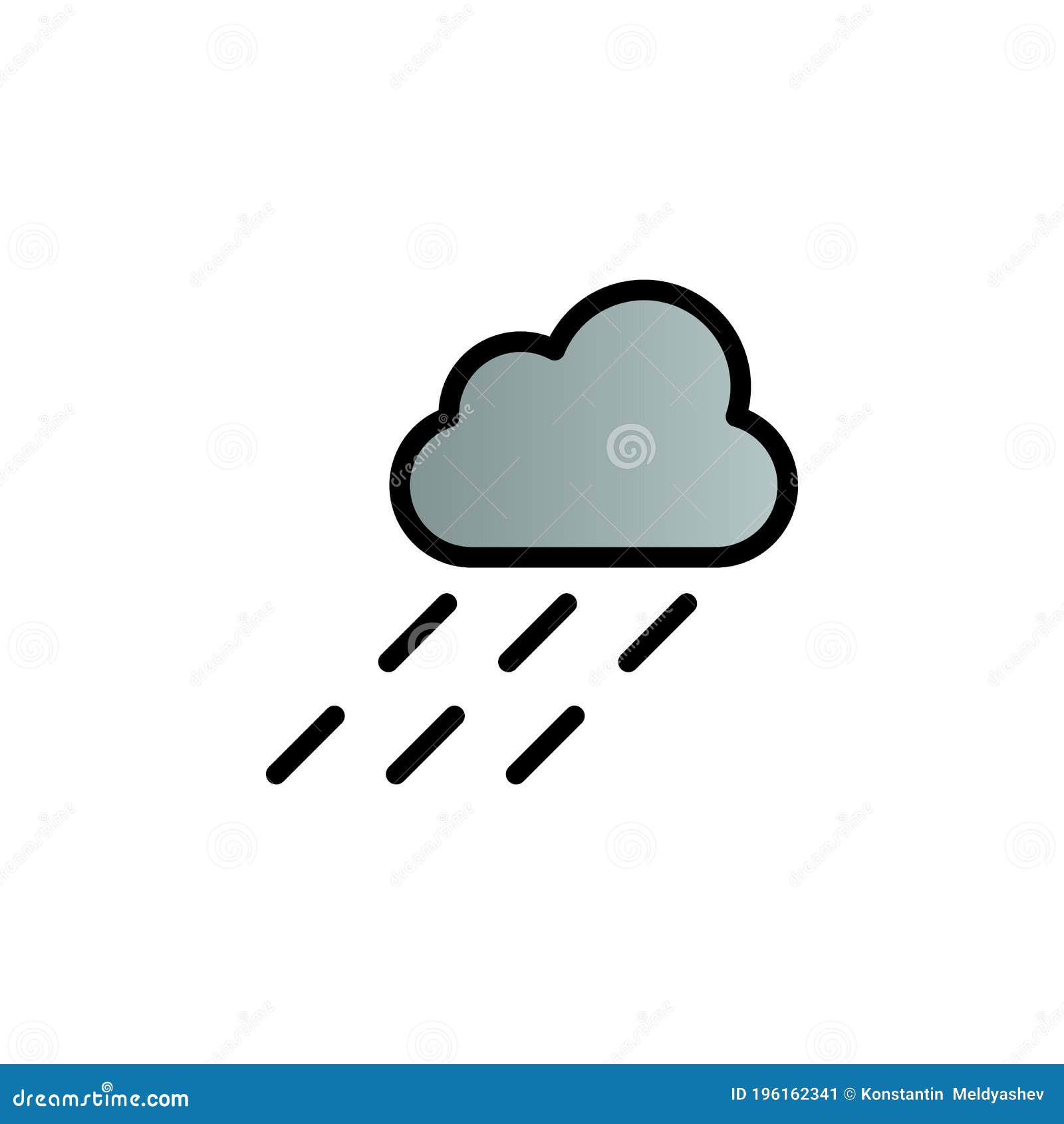 Cloud, Water Color Gradient Vector Icon Stock Illustration ...