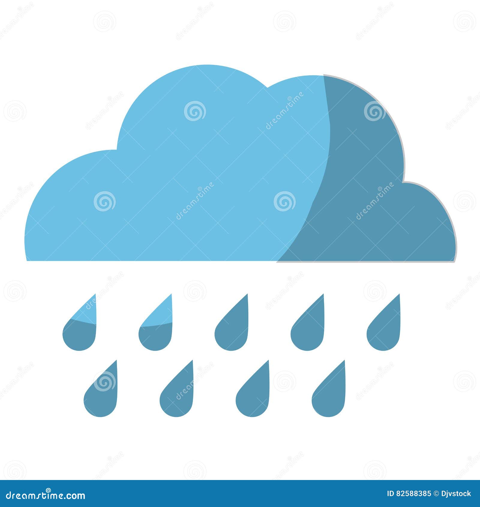 Cloud and water drops stock vector. Illustration of clipart - 82588385