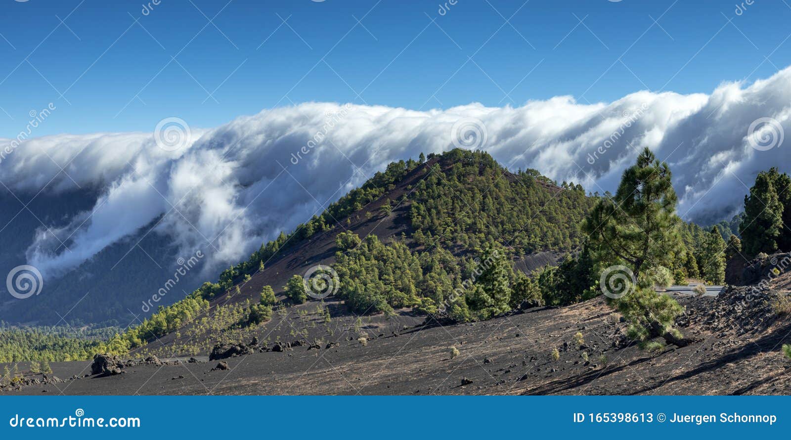 Cloud Waterfall of La Palma Stock Image - Image of landscape, viewpoint ...