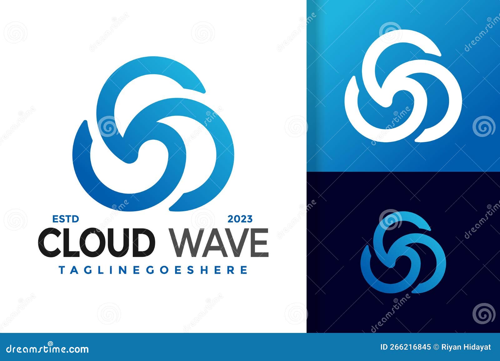 Cloud Wave Logo Logos Design Element Stock Vector Illustration Template ...