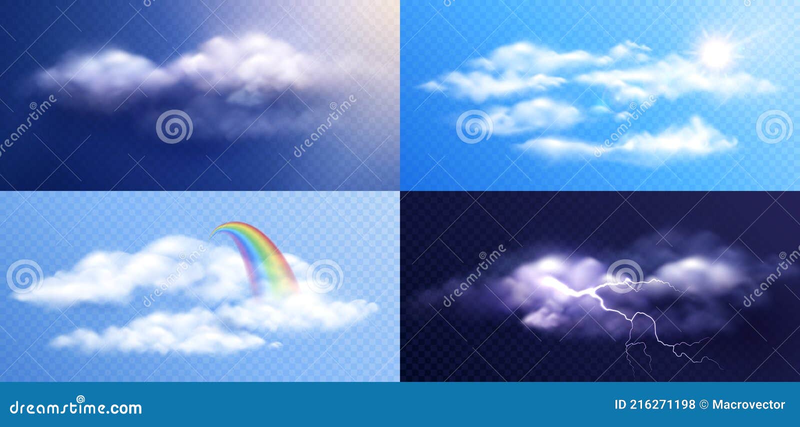 Cloud Weather Realistic Set Stock Vector - Illustration of environment ...