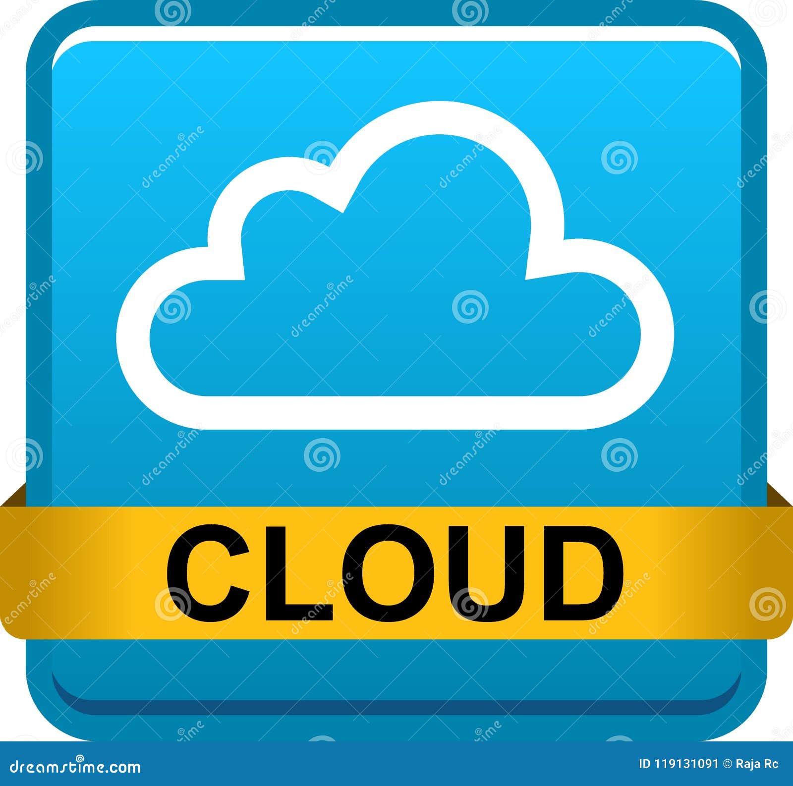 Cloud web button icon stock vector. Illustration of computer - 119131091