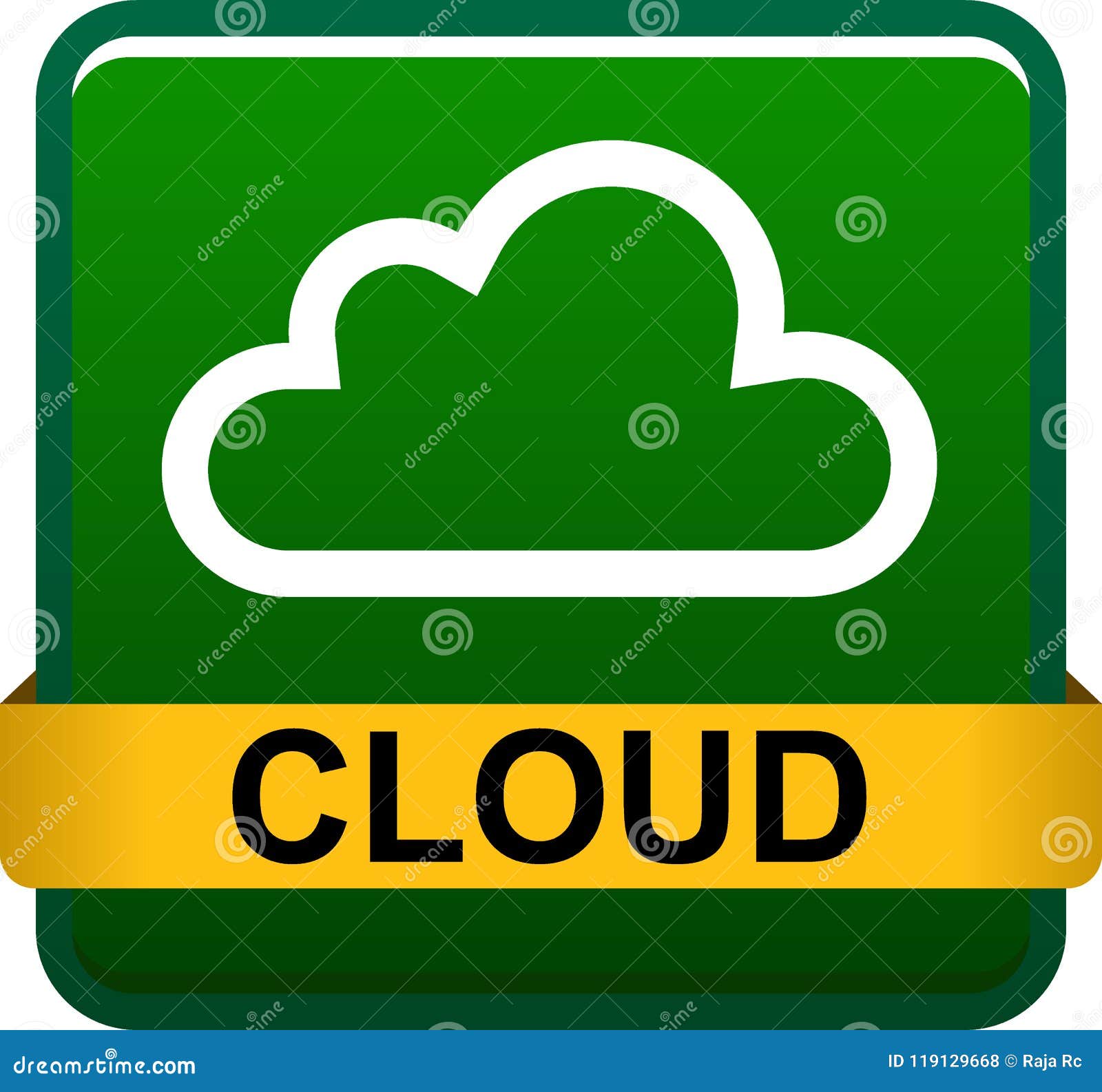 Cloud web icon button stock vector. Illustration of digital - 119129668