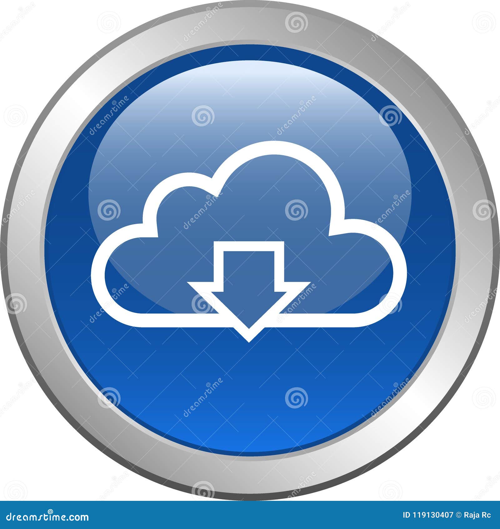 Cloud web icon button stock vector. Illustration of bubble - 119130407