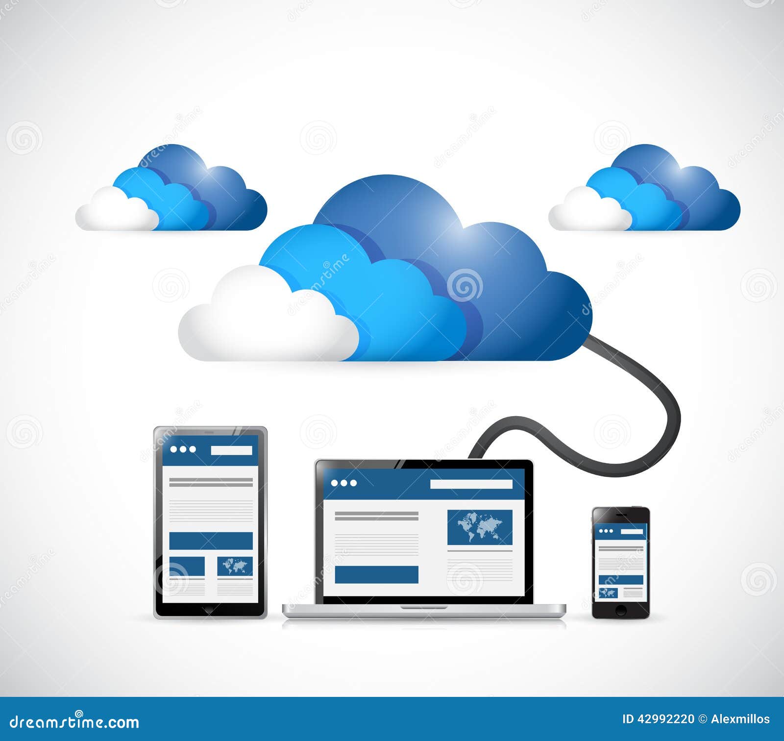 Cloud and Web Platforms Technology Illustration Stock Illustration ...