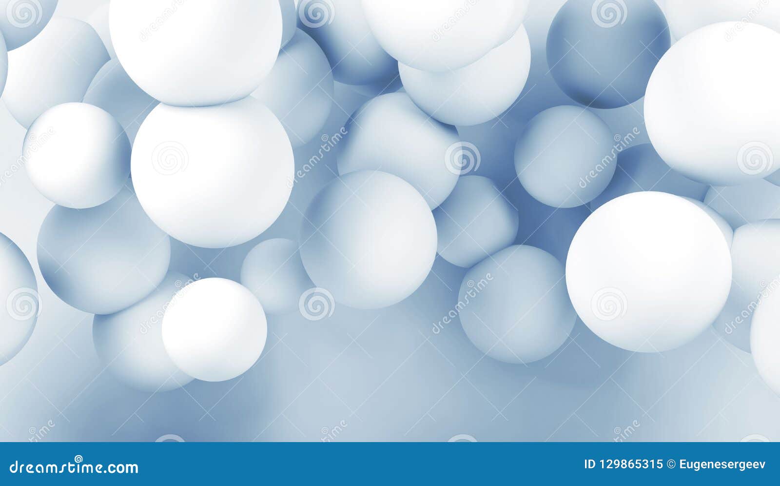 Cloud of White Abstract Spheres 3 D Render Stock Illustration ...