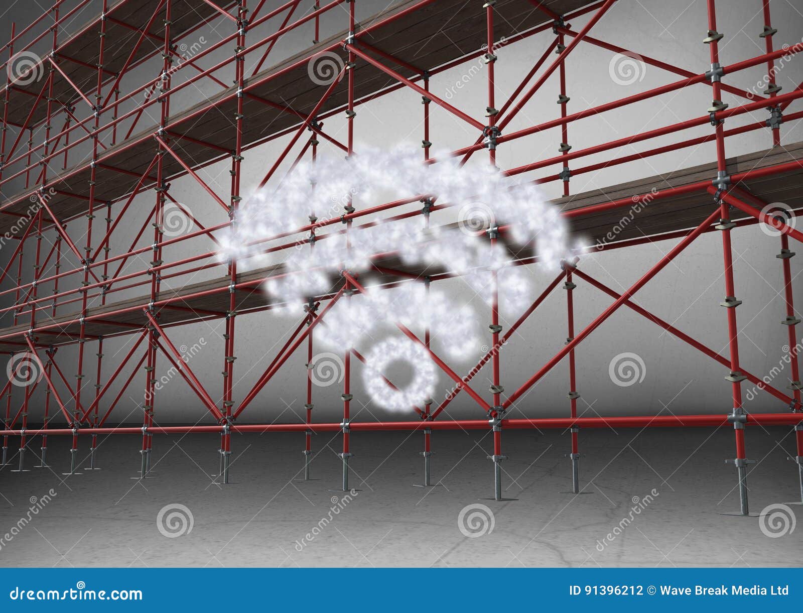 Scaffolding In Front Of A Brick Facade Royalty-Free Stock Image ...