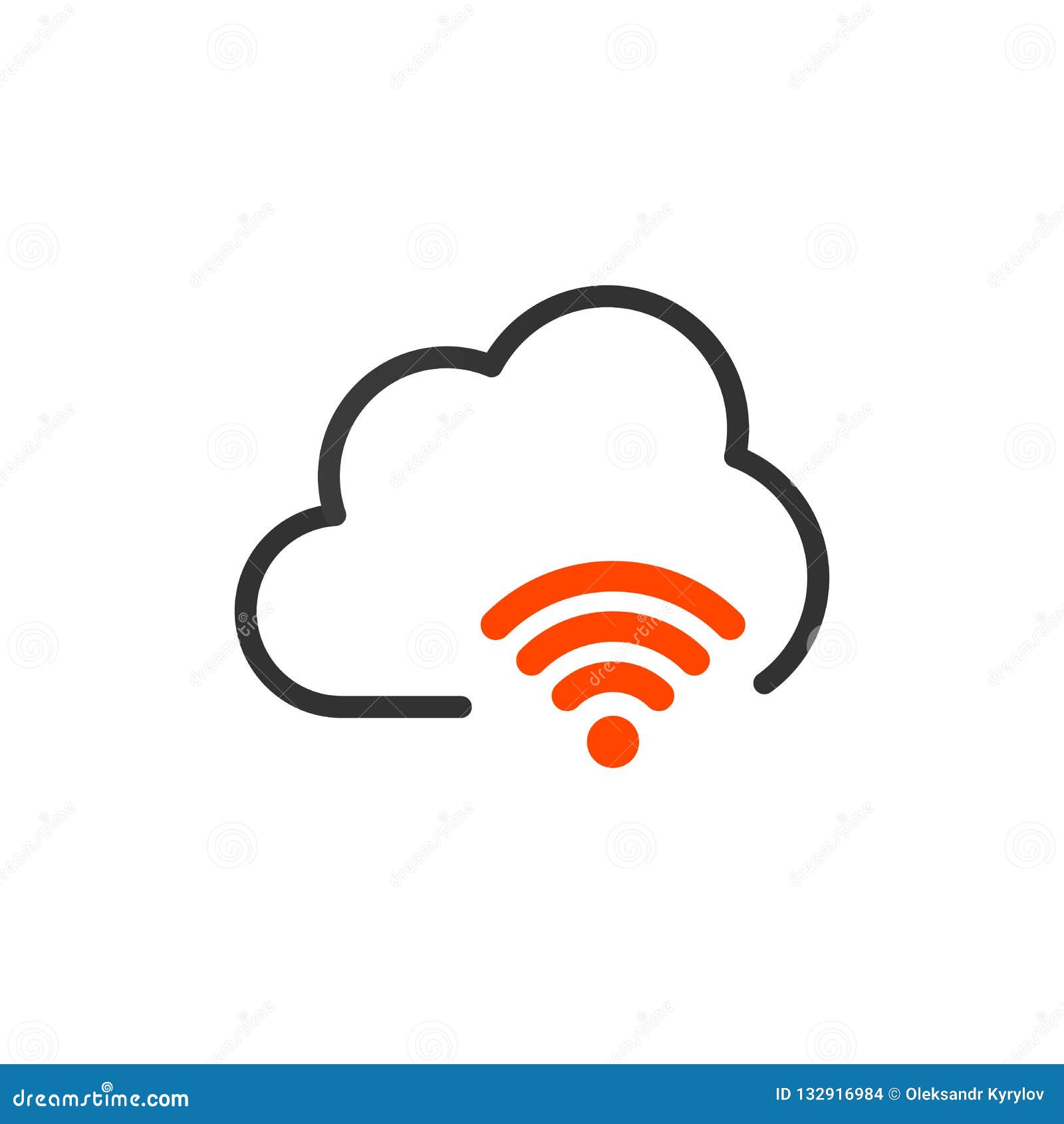 Cloud Wifi Icon on White Background, Vector Illustration To Use in Web ...