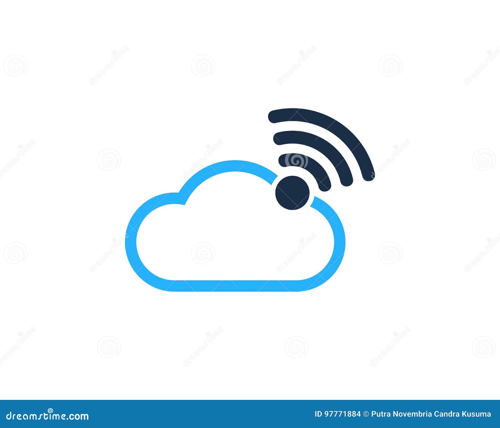 Cloud Wifi Icon Logo Design Element Stock Vector - Illustration of ...