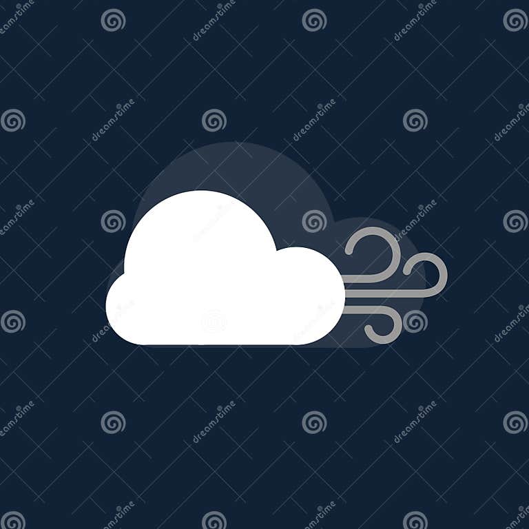 Cloud and Wind Icon. Weather Illustration in Flat Design Vector Stock ...