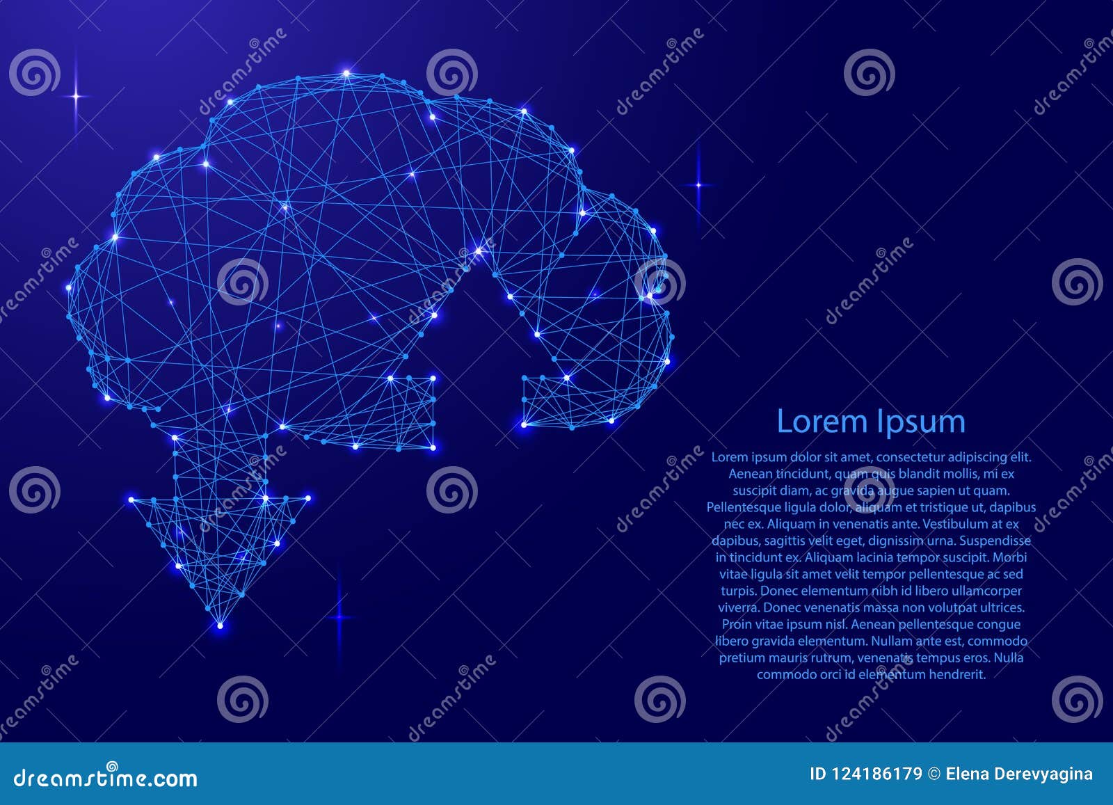 Cloud Wireframe Storage Sign with Two Arrows Up and Down from ...