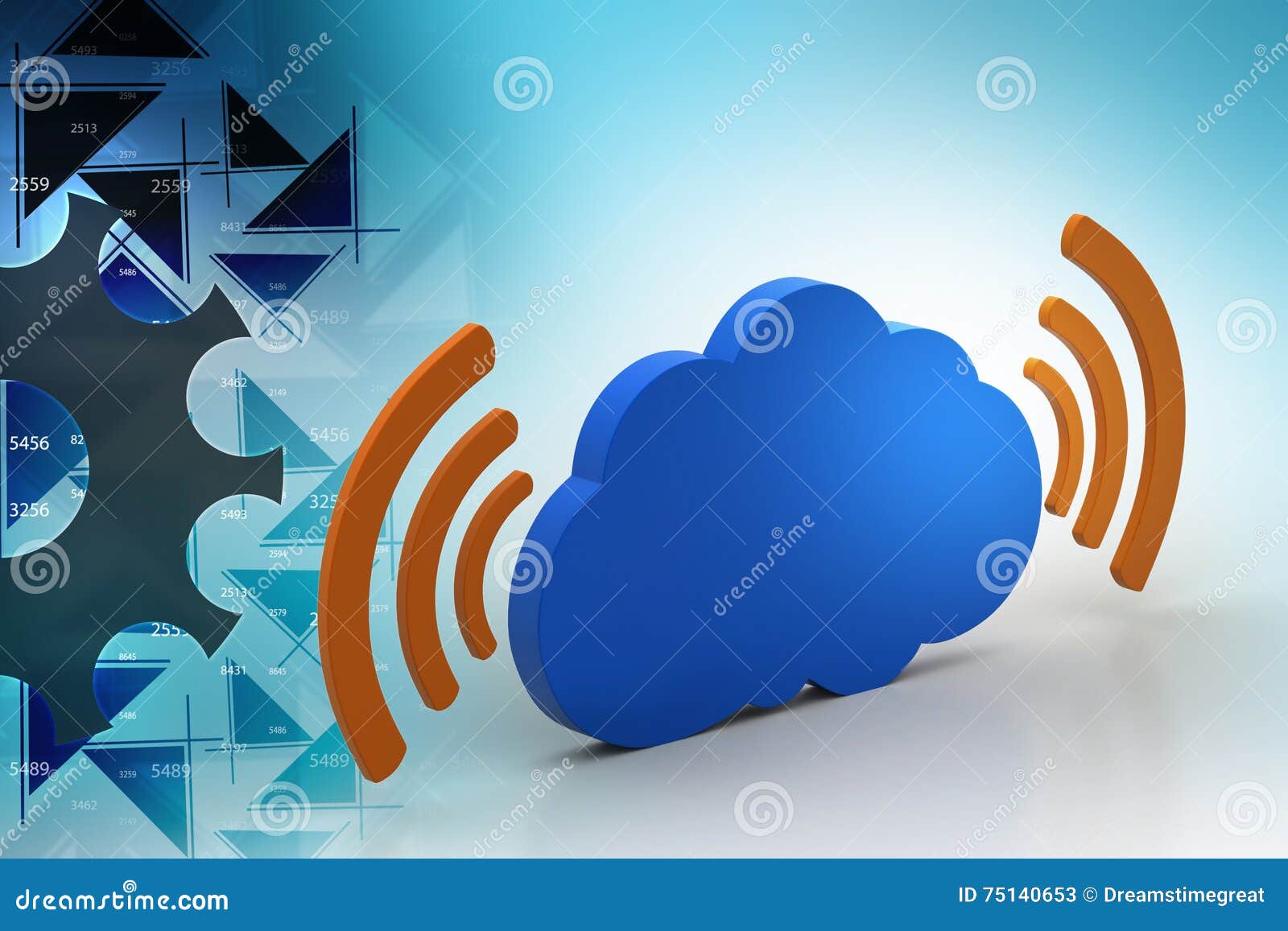 Cloud and Wireless stock illustration. Illustration of bubble - 75140653