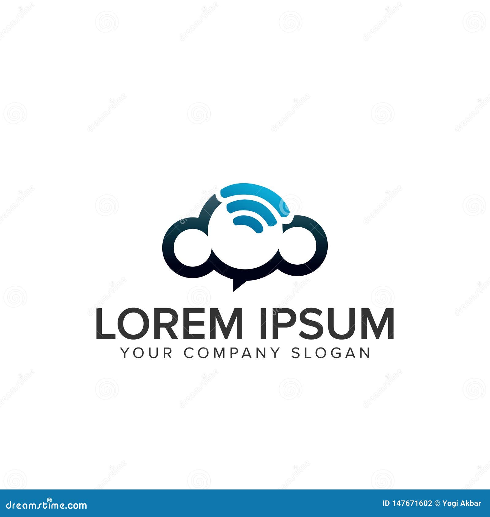 Cloud wireless logo stock vector. Illustration of download - 147671602