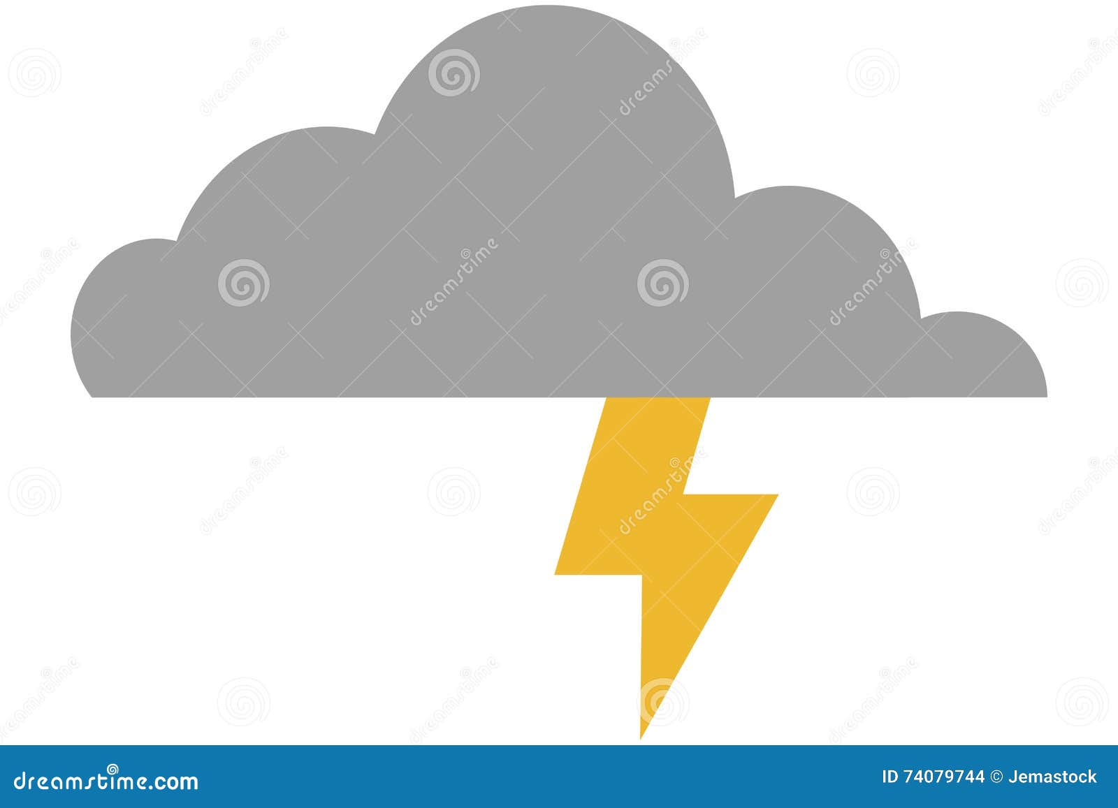 Cloud Witn Lightning Ray Icon Stock Illustration - Illustration of ...