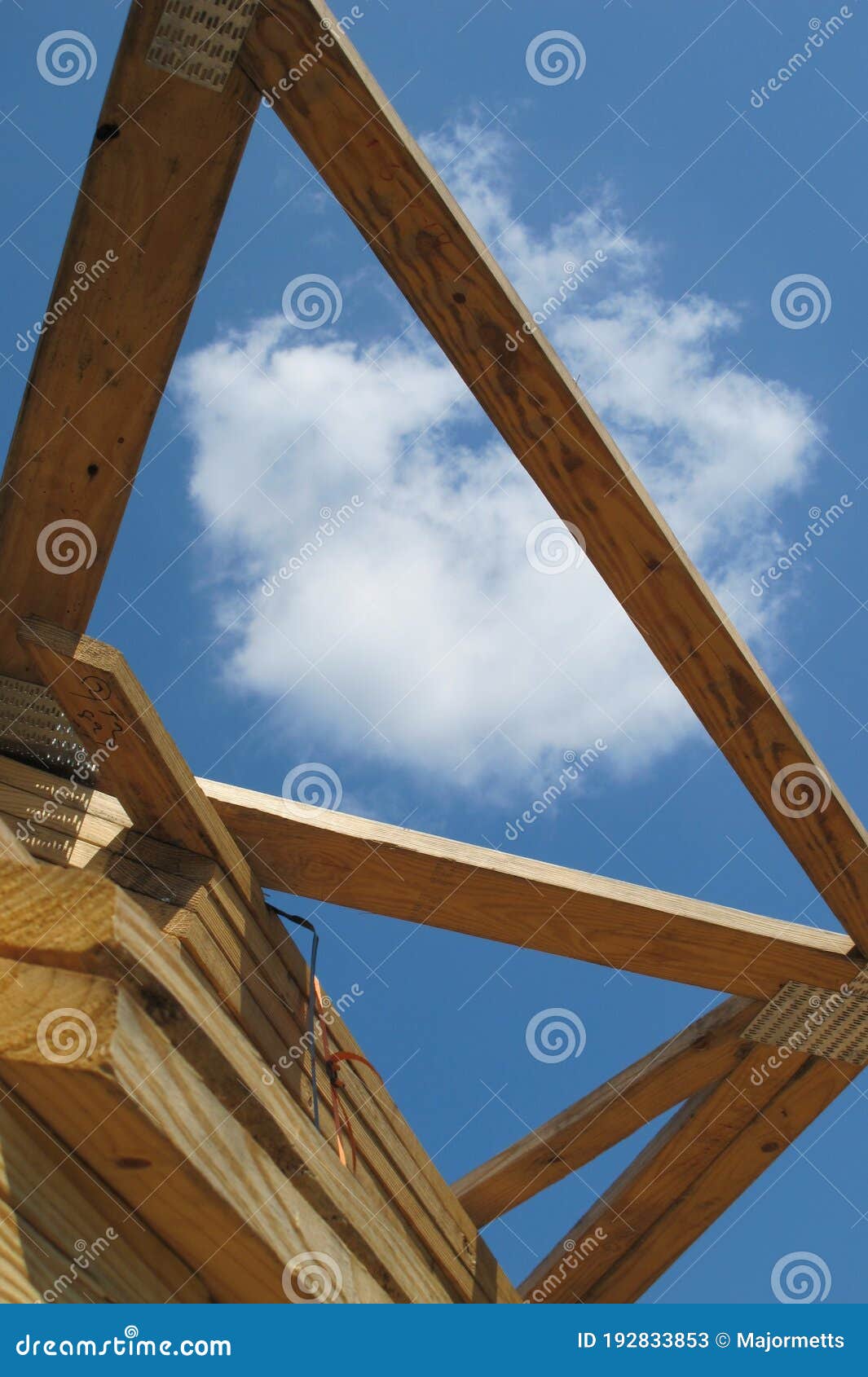 Wood Gable Triangle Roof Frame Pile On Grass Royalty-Free Stock Image ...