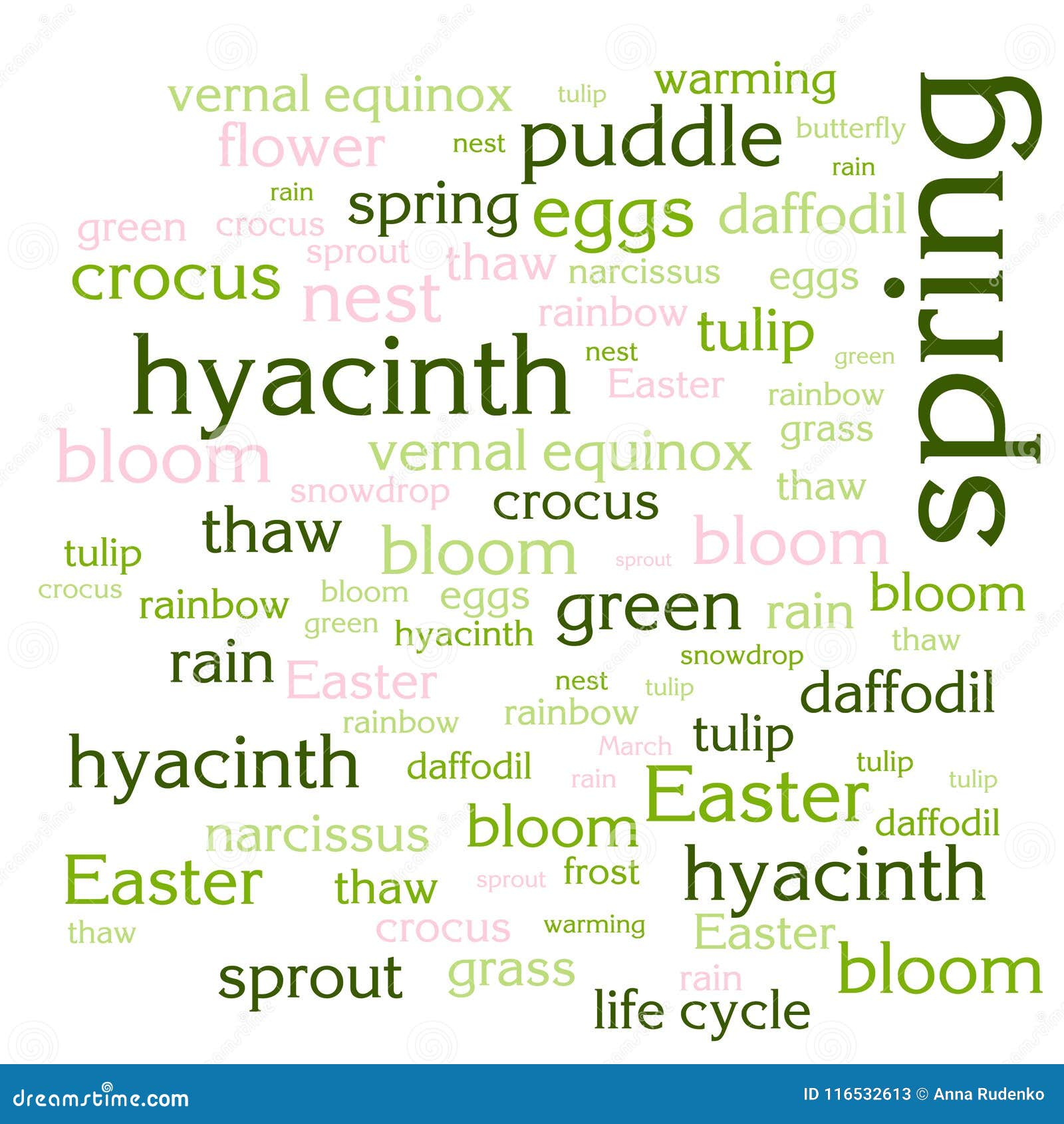 Cloud of Words List about Spring Season Stock Illustration ...